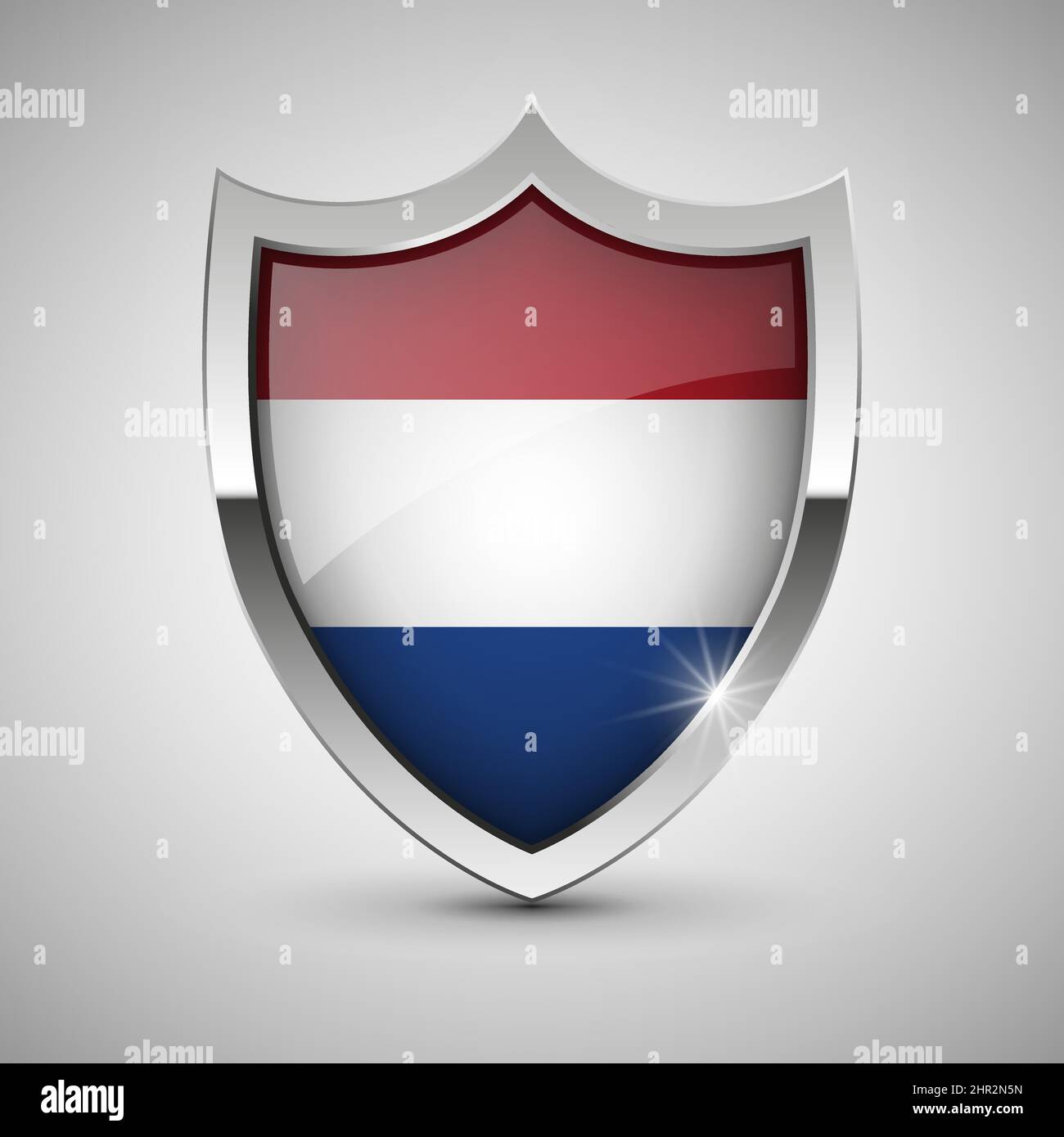 EPS10 Vector Patriotic shield with flag of Netherlands. An element of ...