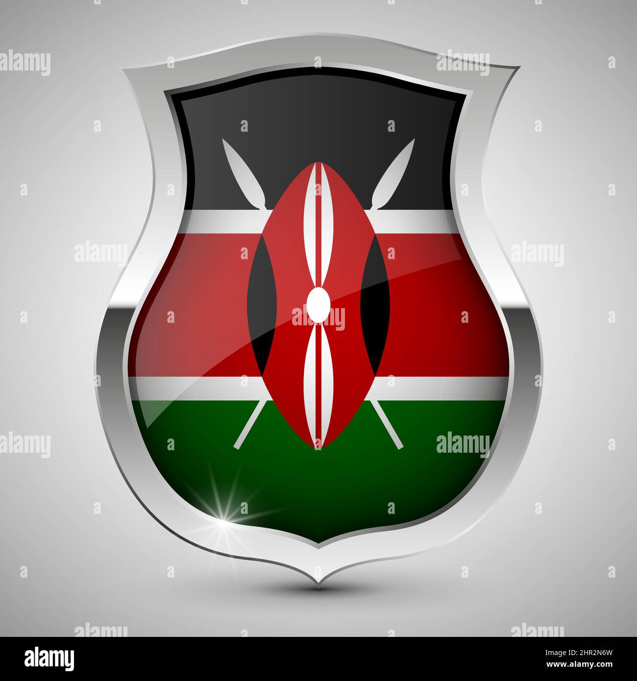 EPS10 Vector Patriotic shield with flag of Kenya. An element of impact ...