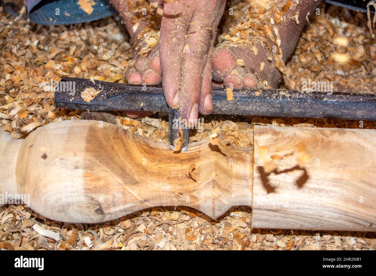 Old-fashioned wood crafting skills in the Asia Stock Photo - Alamy