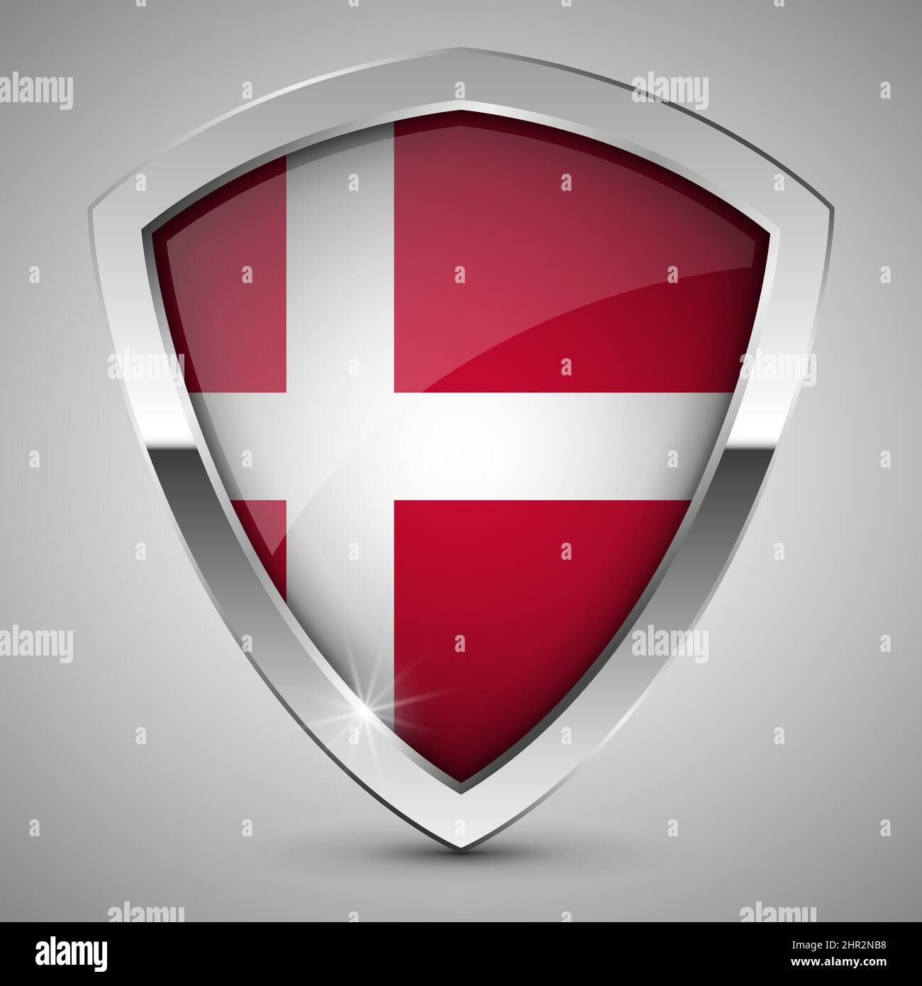 EPS10 Vector Patriotic shield with flag of Denmark. An element of ...