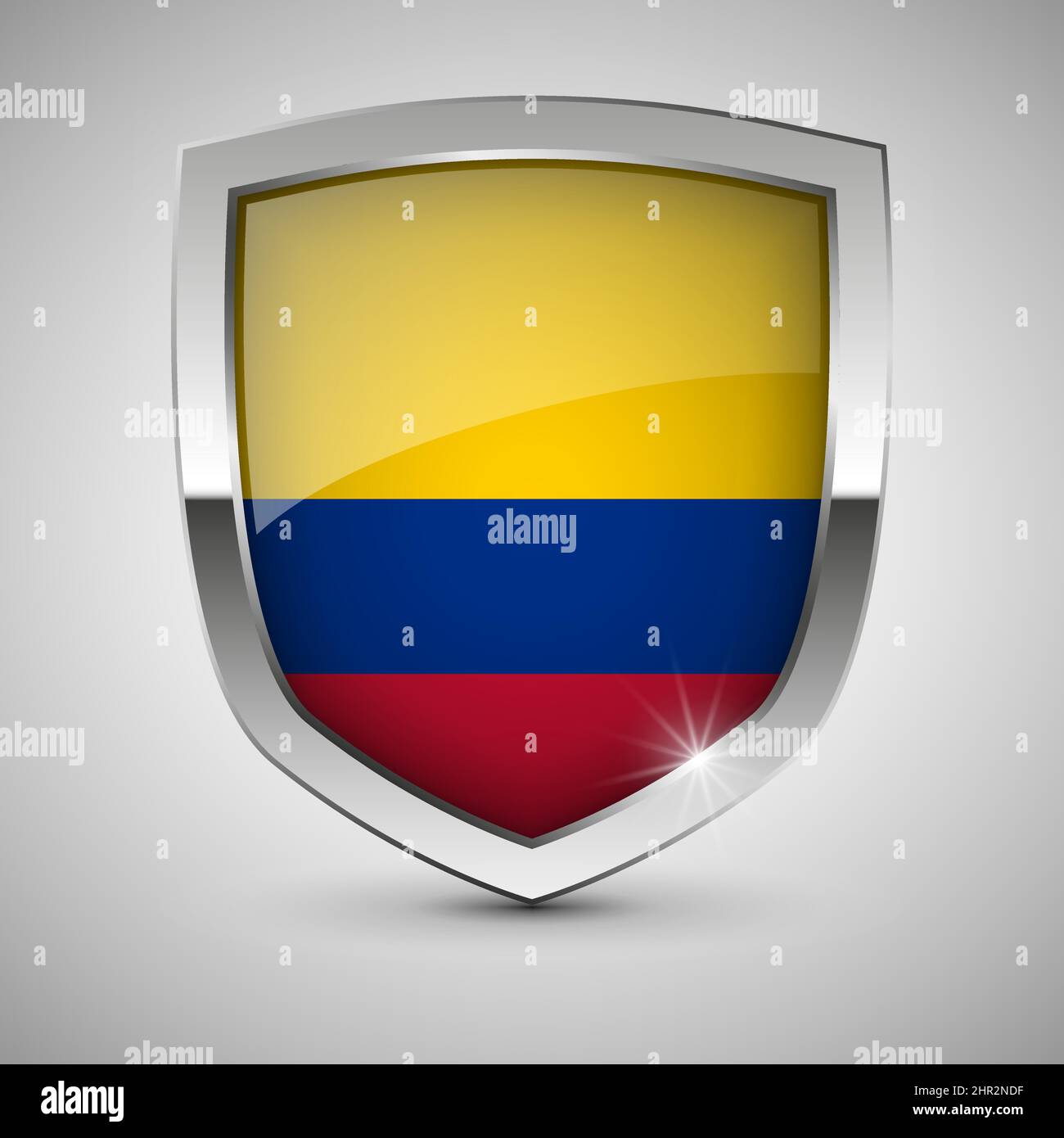 EPS10 Vector Patriotic shield with flag of Colombia. An element of ...