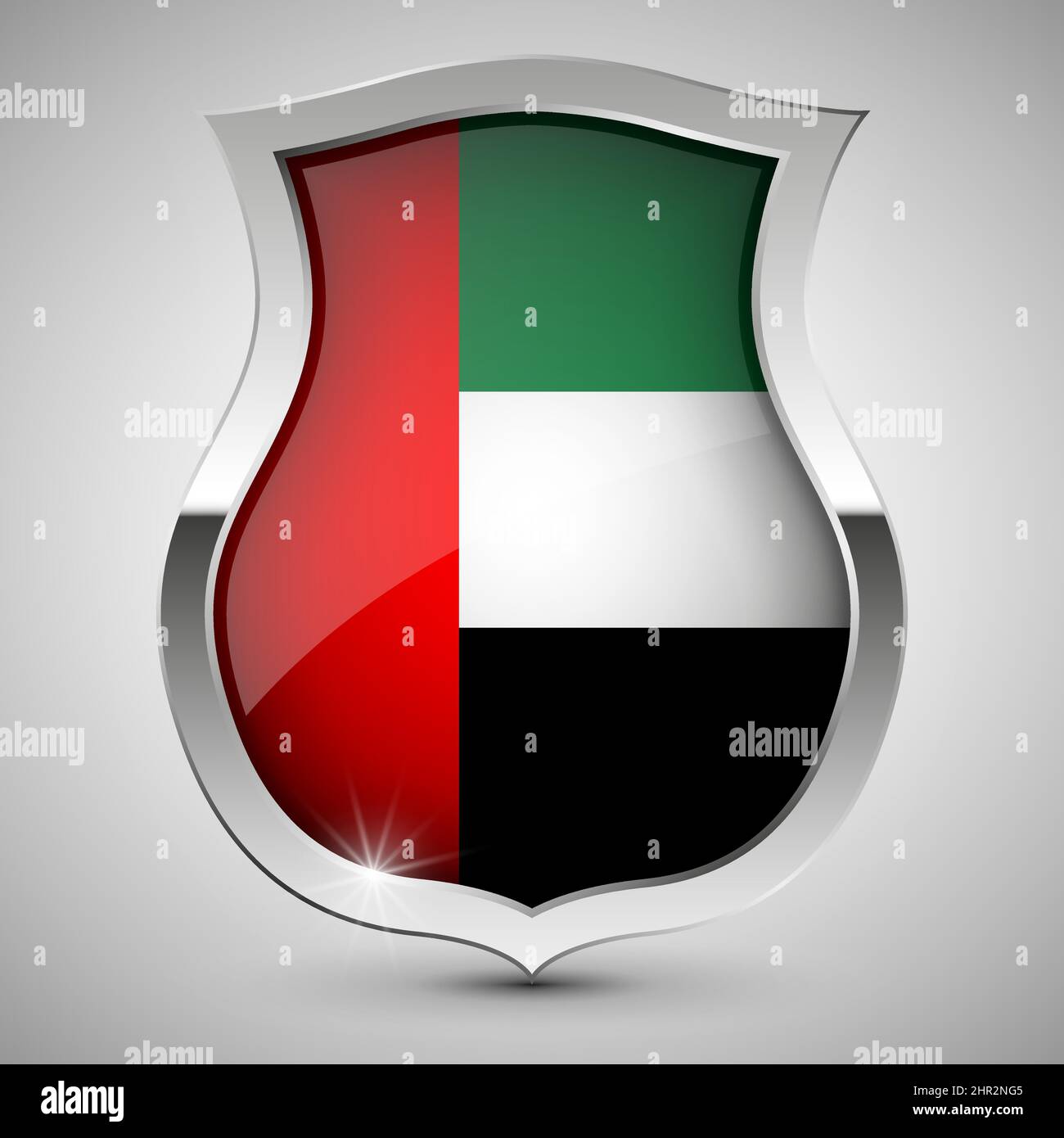 EPS10 Vector Patriotic shield with flag of EAU. An element of impact ...