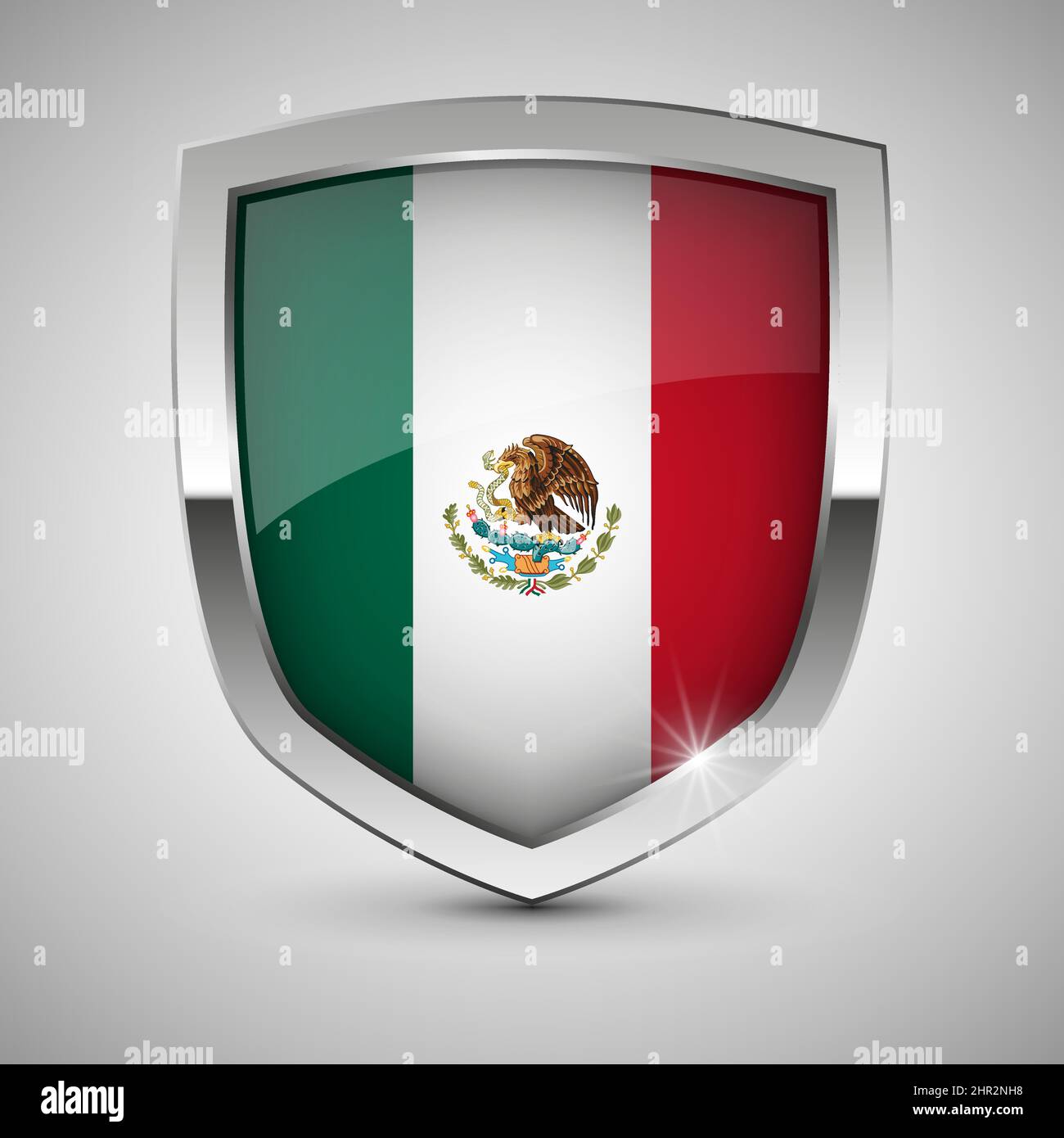 EPS10 Vector Patriotic shield with flag of Mexico. An element of impact ...