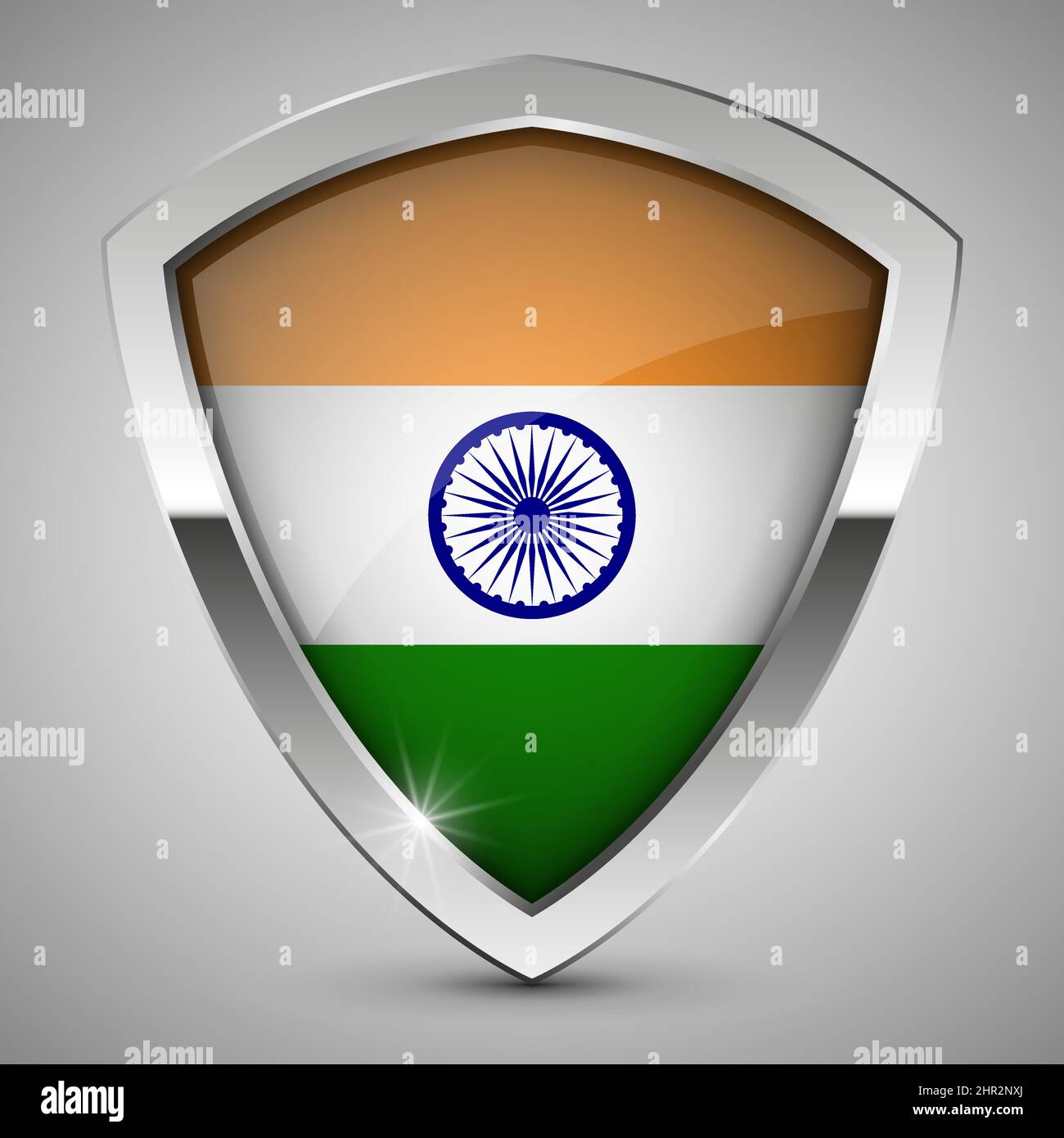 EPS10 Vector Patriotic shield with flag of India. An element of impact ...