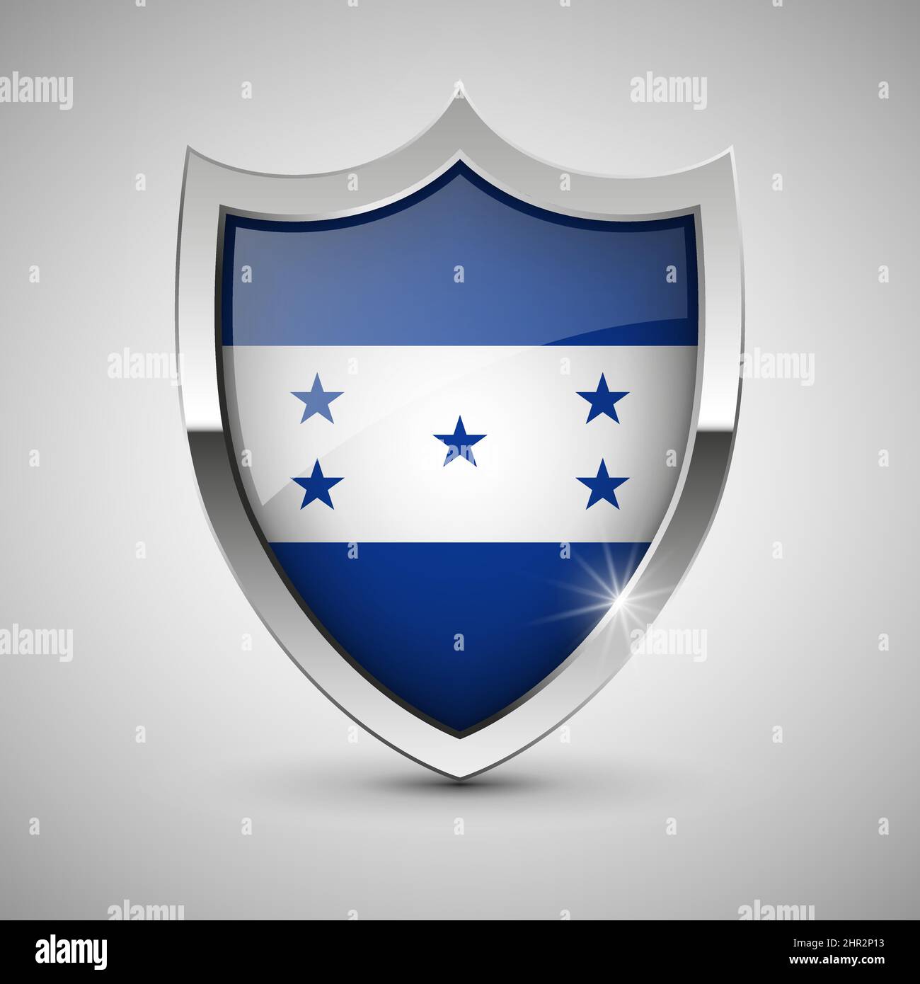 EPS10 Vector Patriotic shield with flag of Honduras. An element of ...
