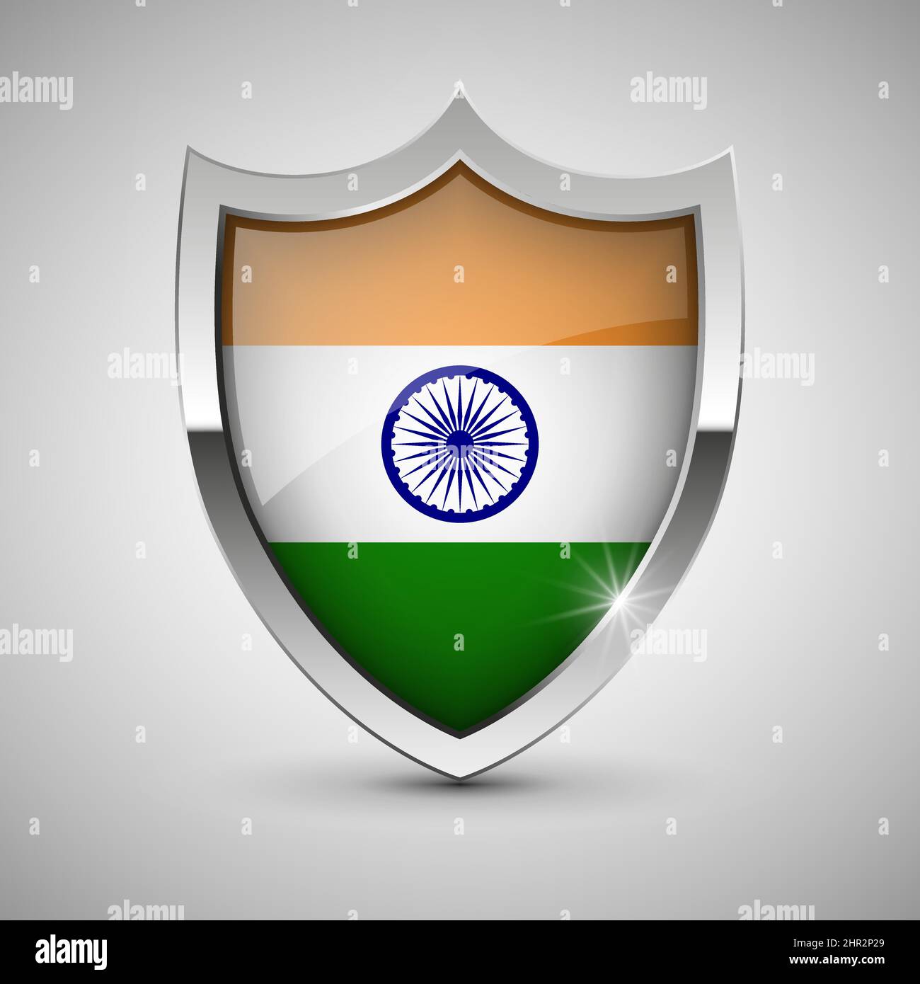 EPS10 Vector Patriotic shield with flag of India. An element of impact ...