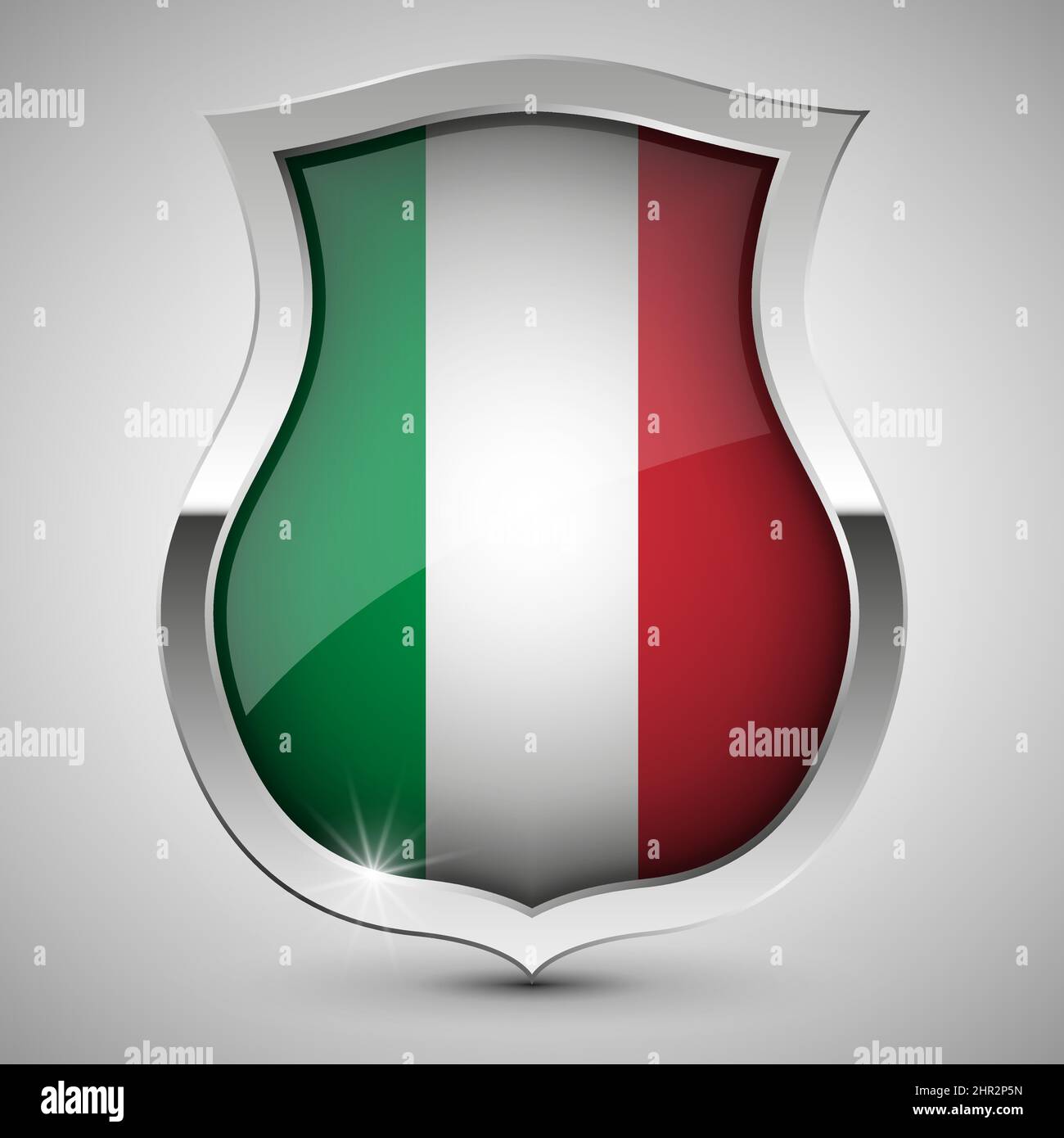 EPS10 Vector Patriotic shield with flag of Italy. An element of impact ...