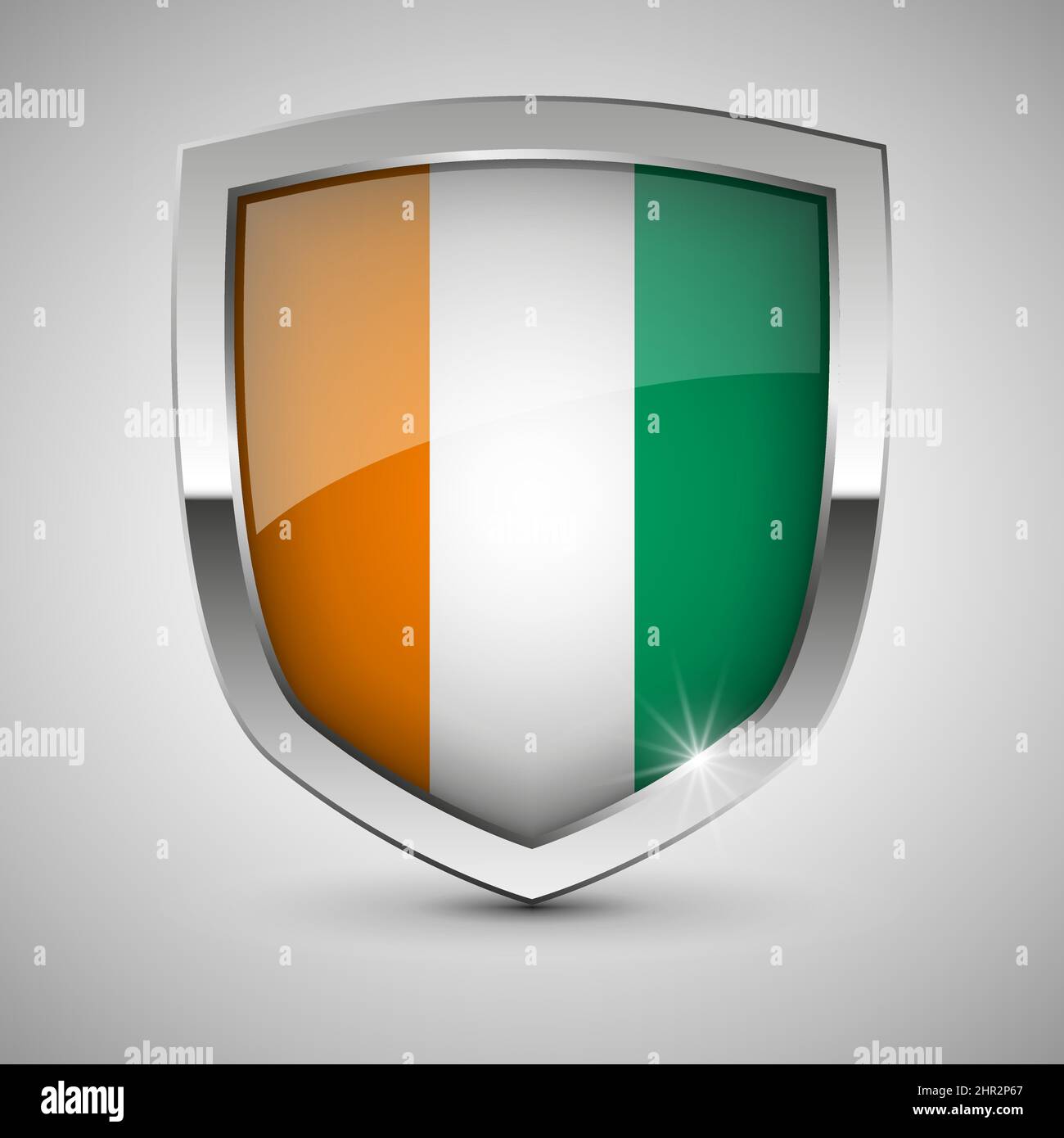 EPS10 Vector Patriotic shield with flag of IvoryCoast. An element of ...