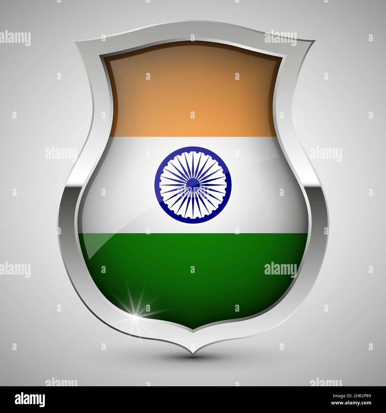 EPS10 Vector Patriotic shield with flag of India. An element of impact ...