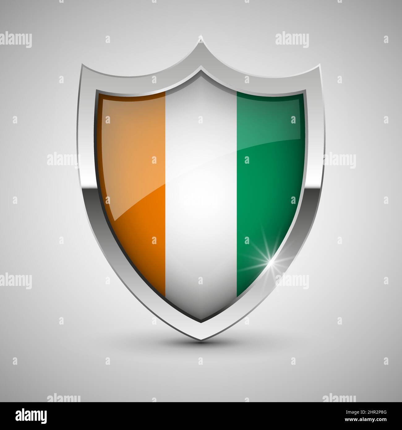 EPS10 Vector Patriotic shield with flag of IvoryCoast. An element of ...