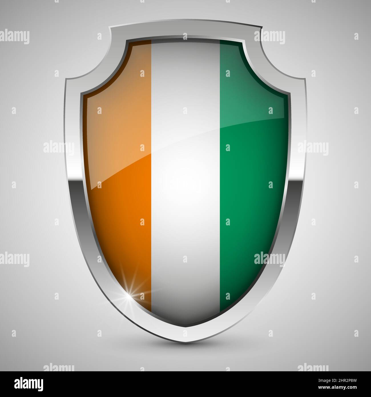 EPS10 Vector Patriotic shield with flag of IvoryCoast. An element of ...