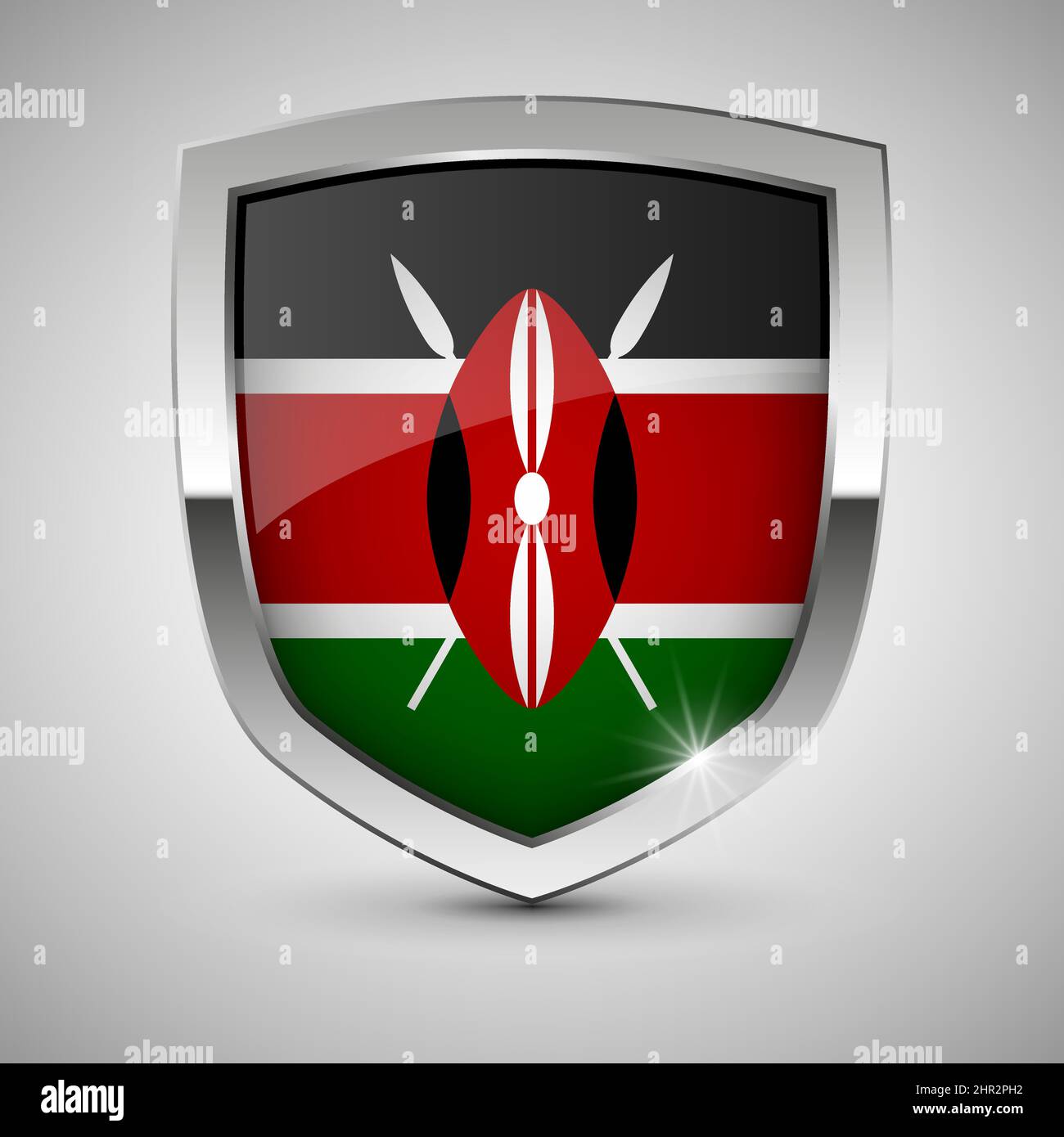 EPS10 Vector Patriotic shield with flag of Kenya. An element of impact ...