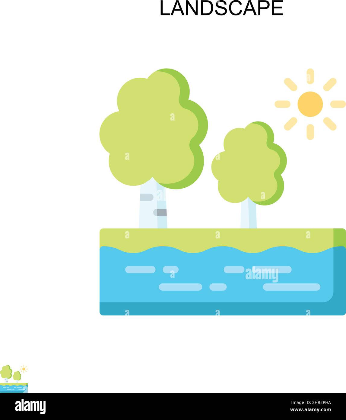 Landscape Simple Vector Icon Illustration Symbol Design Template For Web Mobile Ui Element