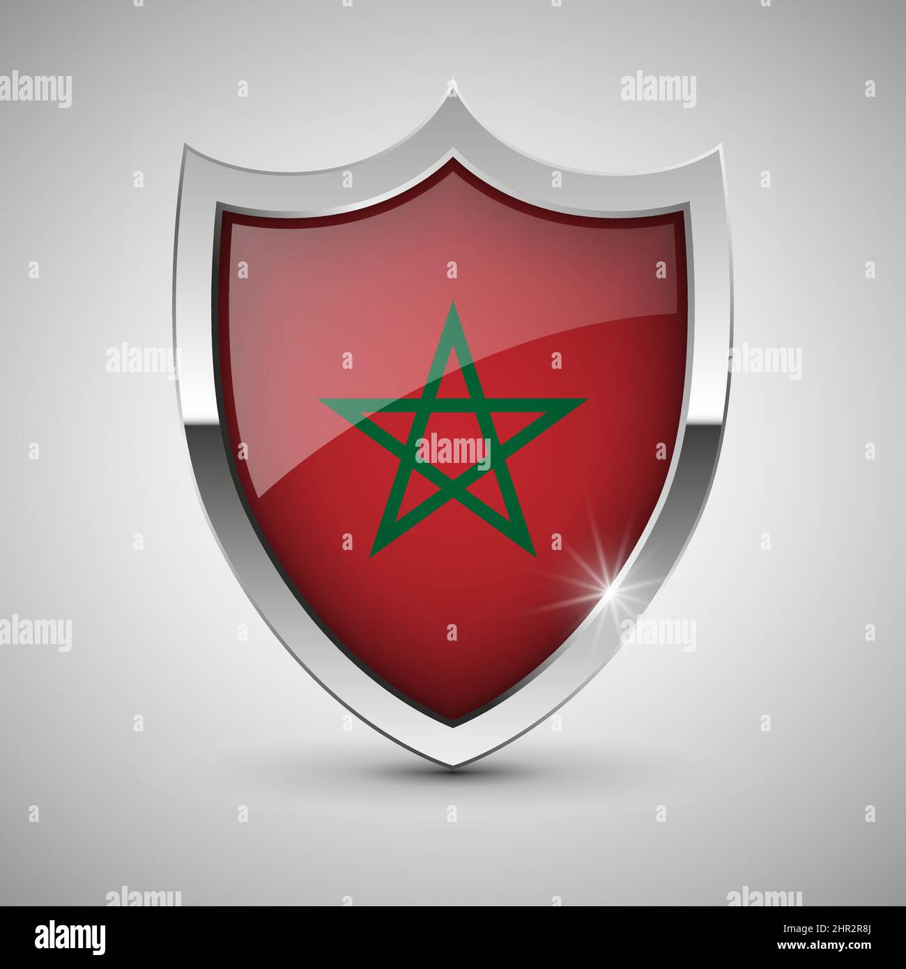 EPS10 Vector Patriotic shield with flag of Morocco. An element of ...
