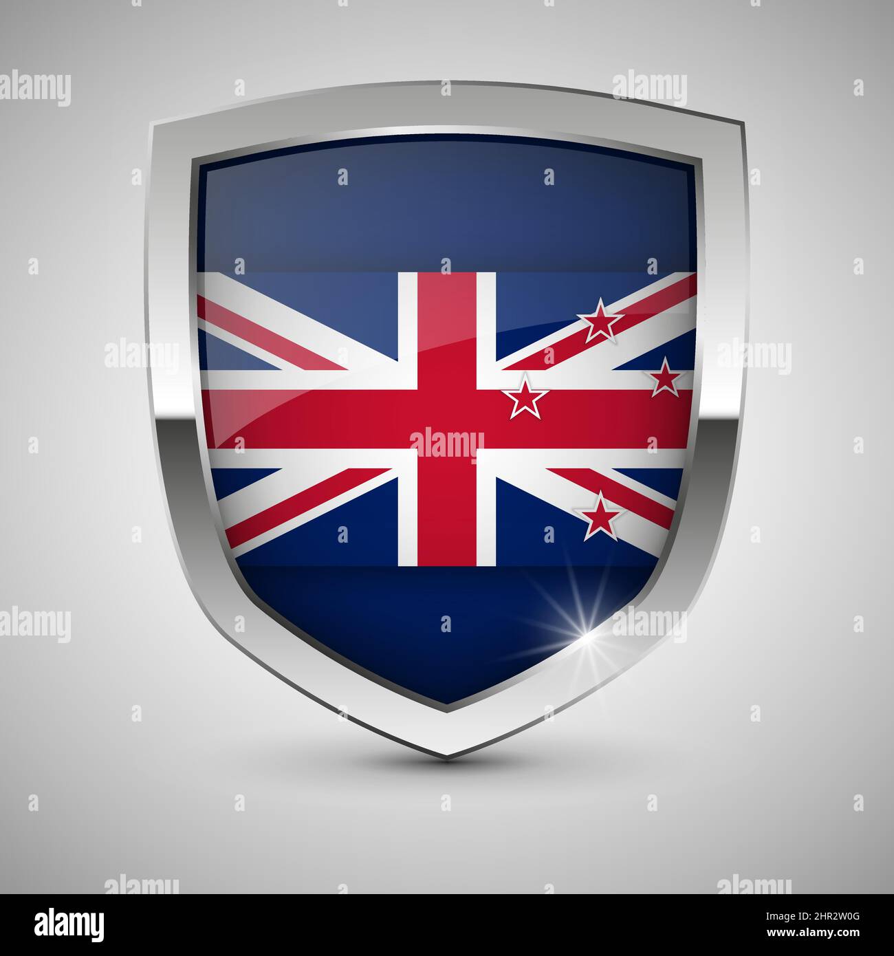 EPS10 Vector Patriotic shield with flag of Newzealand. An element of ...