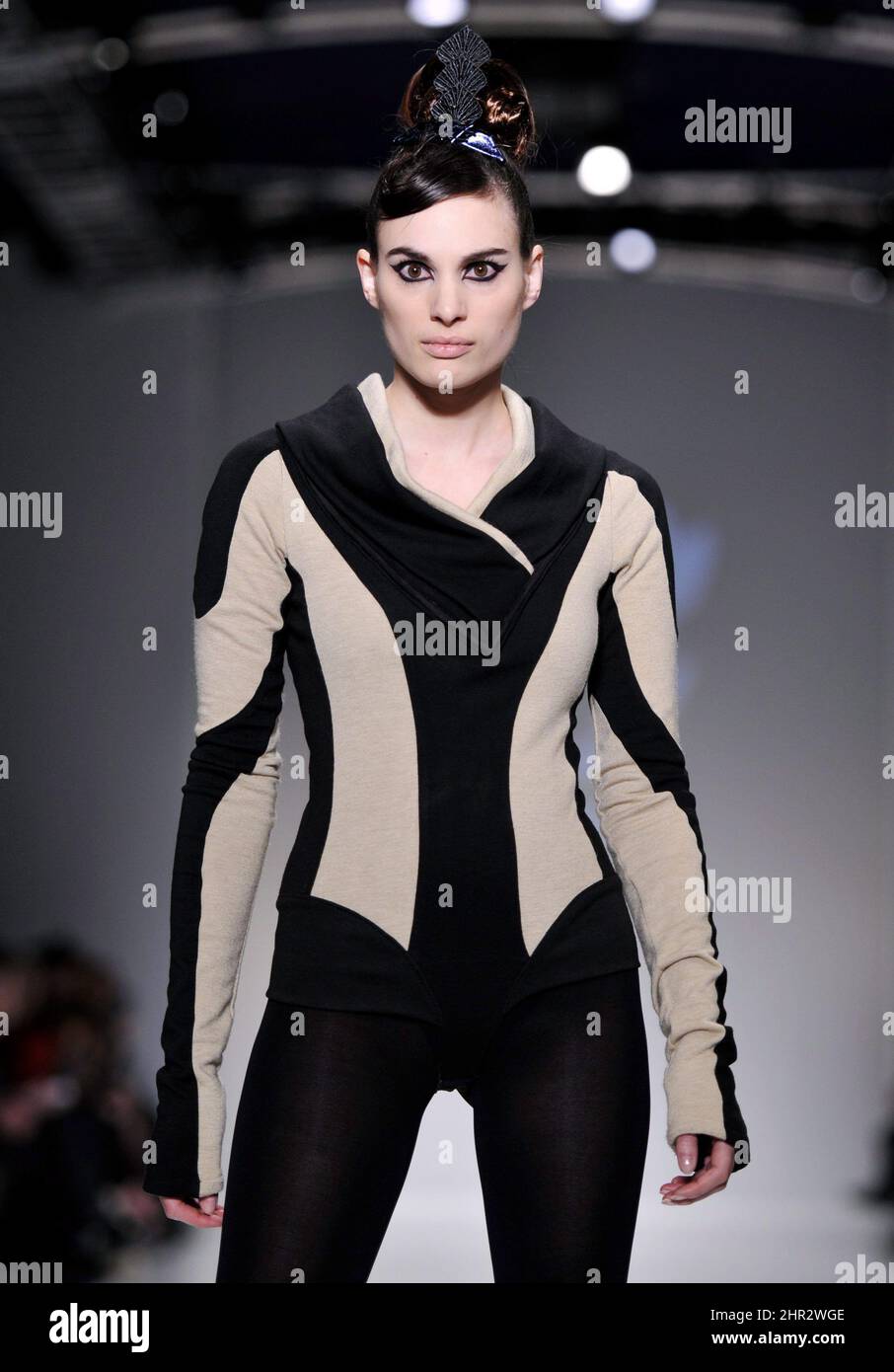 Models wear designs by Anomal Couture during Montreal Fashion Week, in ...