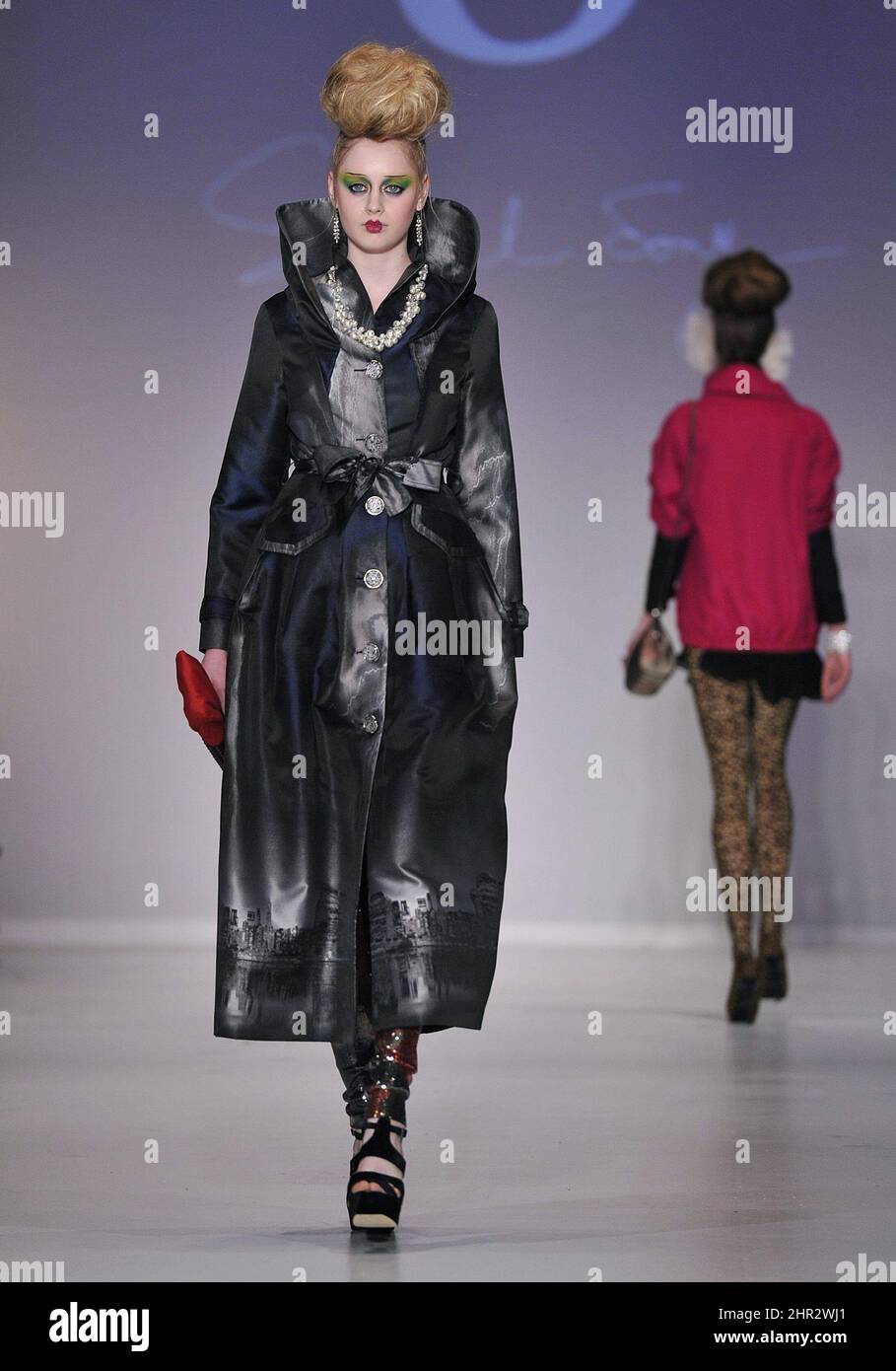 Models wear designs by Samuel Dong during Montreal Fashion Week on ...