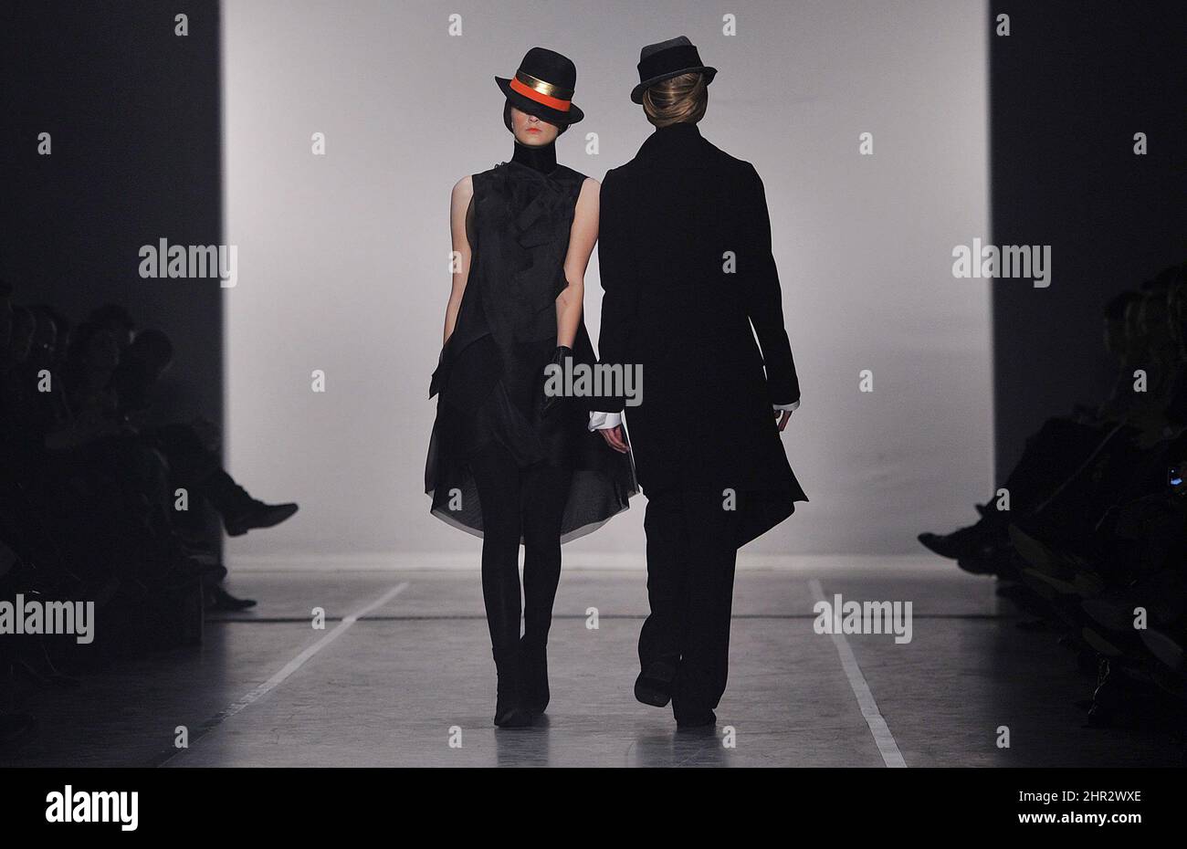 Models wear designs by Marie Saint Pierre during Montreal Fashion Week ...