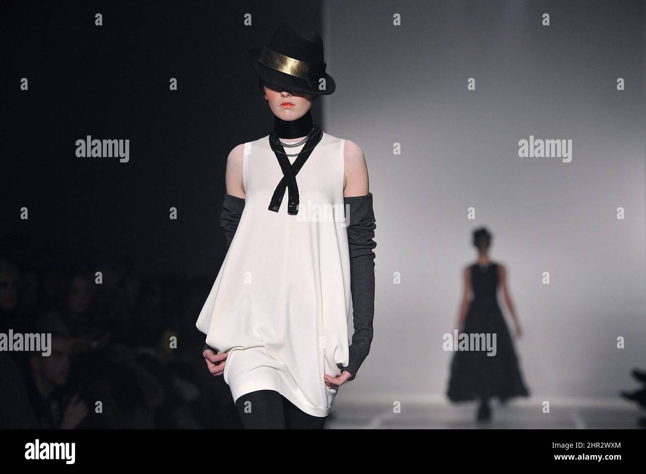 Models wear designs by Marie Saint Pierre during Montreal Fashion Week ...