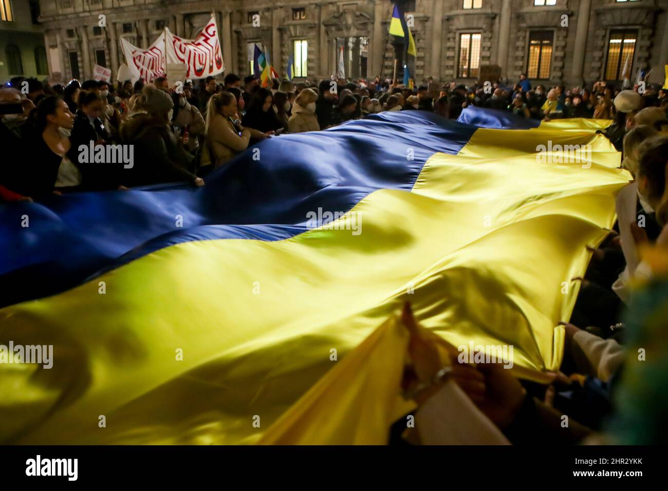 Rally to demonstrate against the Russian military invasion of Ukraine ...
