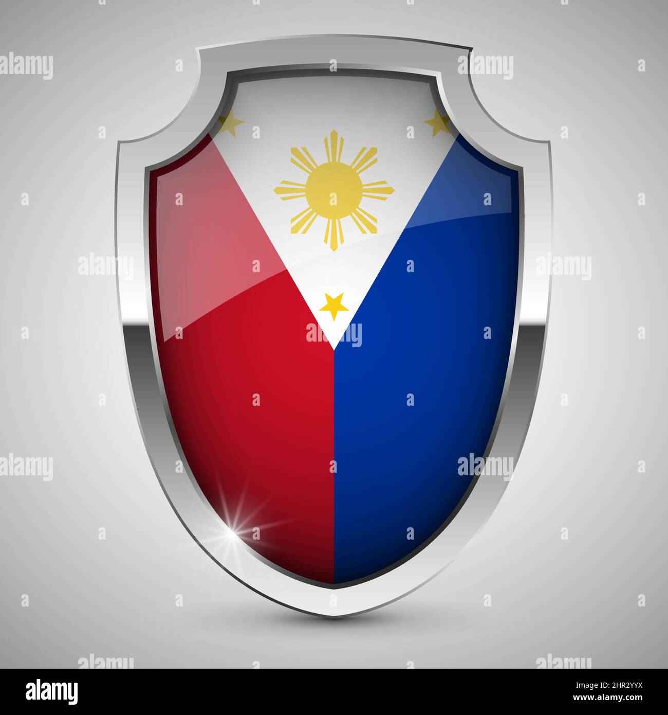 EPS10 Vector Patriotic shield with flag of Philippines. An element of ...