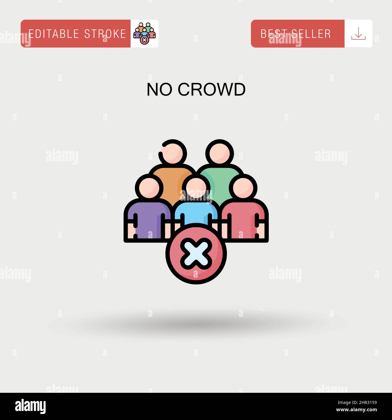 No crowd Simple vector icon Stock Vector Image & Art - Alamy