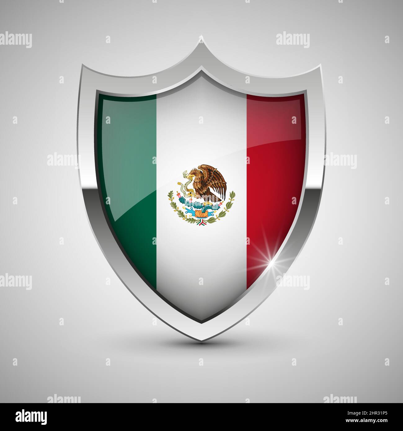 EPS10 Vector Patriotic shield with flag of Mexico. An element of impact ...