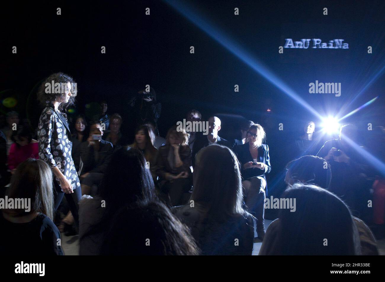 A model shows a creation during the Anu Raina Runway Show during ...