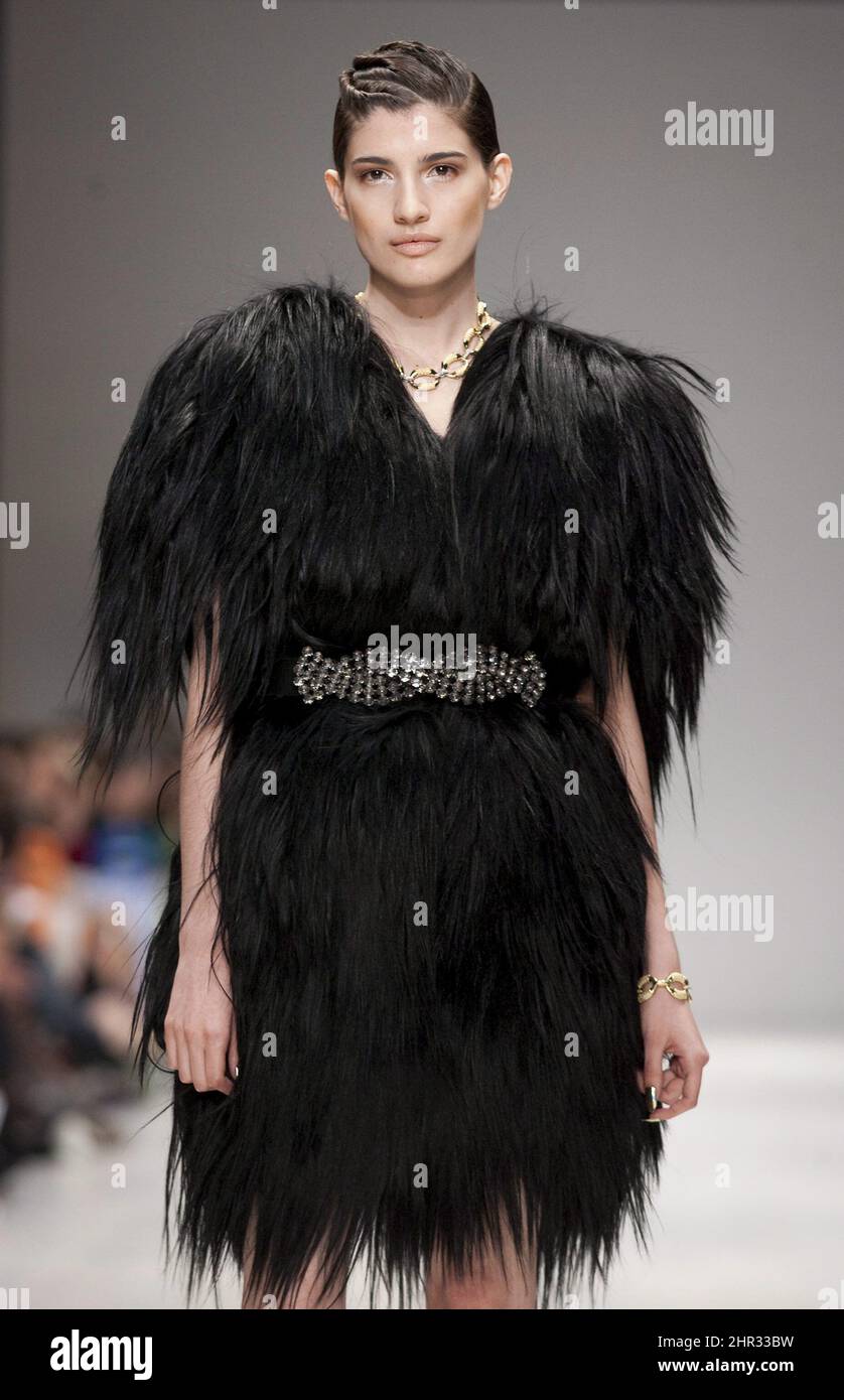 A model shows a creation during the Amanda Lew Kee Runway Show during ...