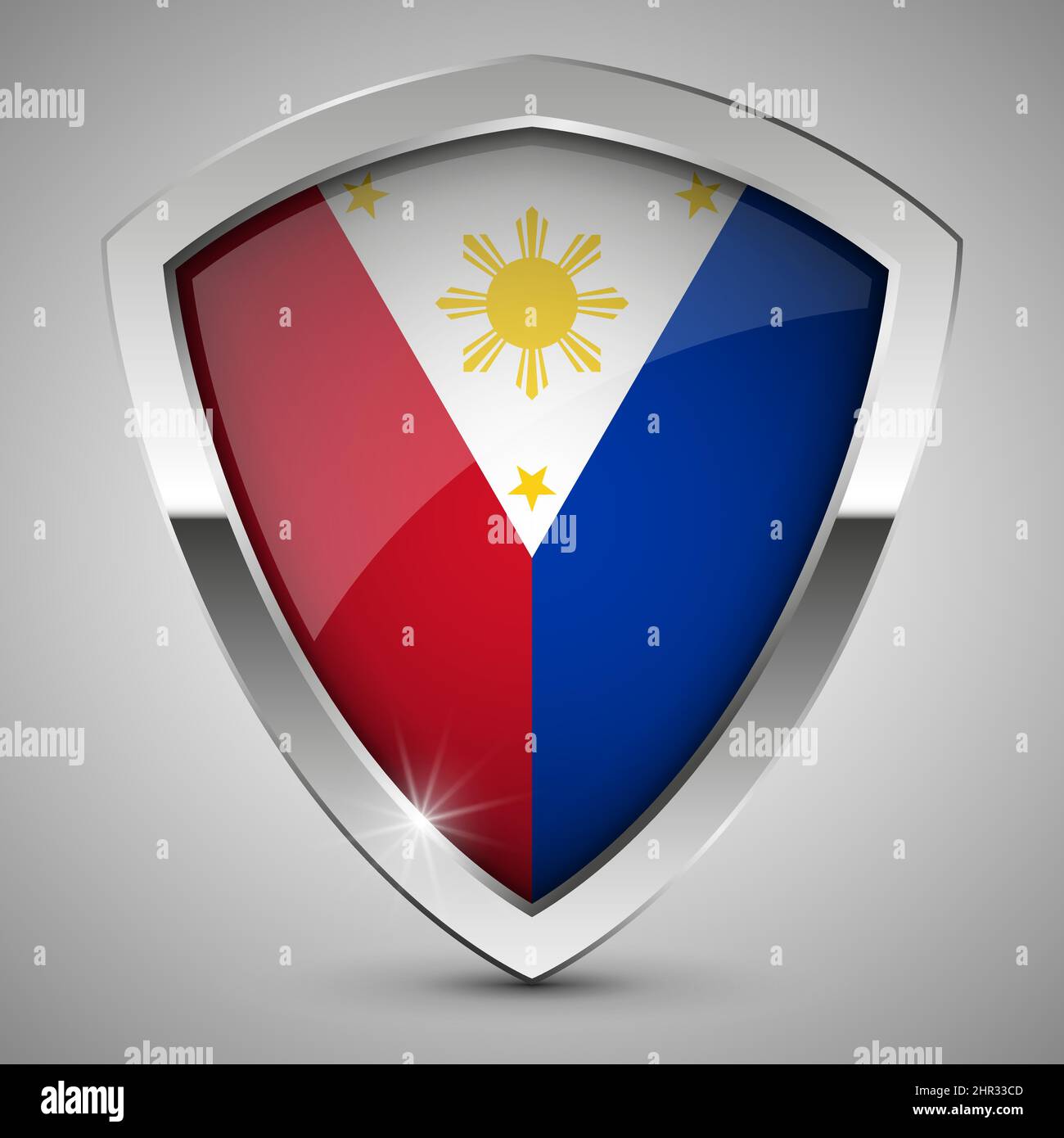 EPS10 Vector Patriotic shield with flag of Philippines. An element of ...