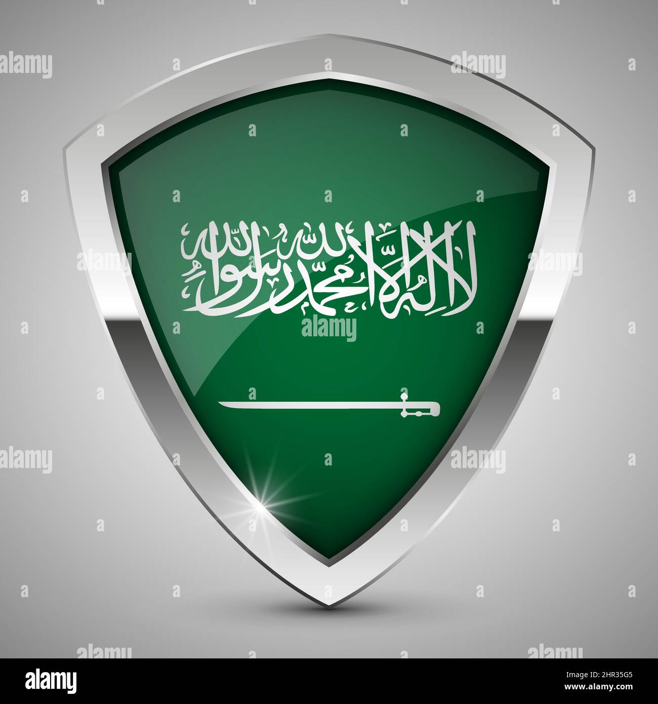 EPS10 Vector Patriotic shield with flag of SaudiArabia. An element of ...