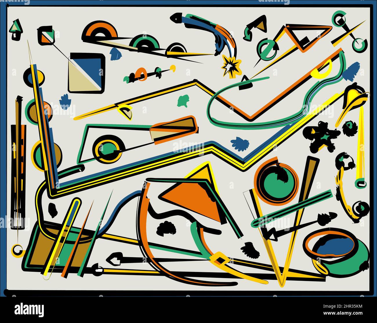 Abstract gray background ,fancy geometric and curved colorful shapes ...