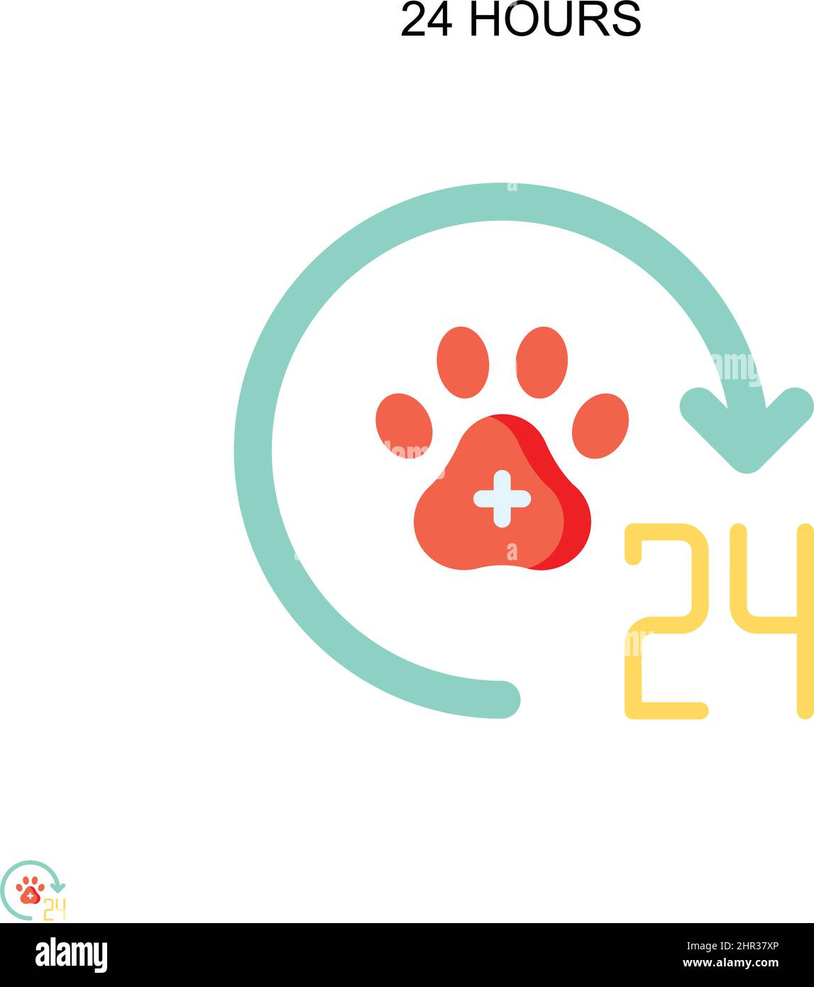 24 hours Simple vector icon. Illustration symbol design template for ...