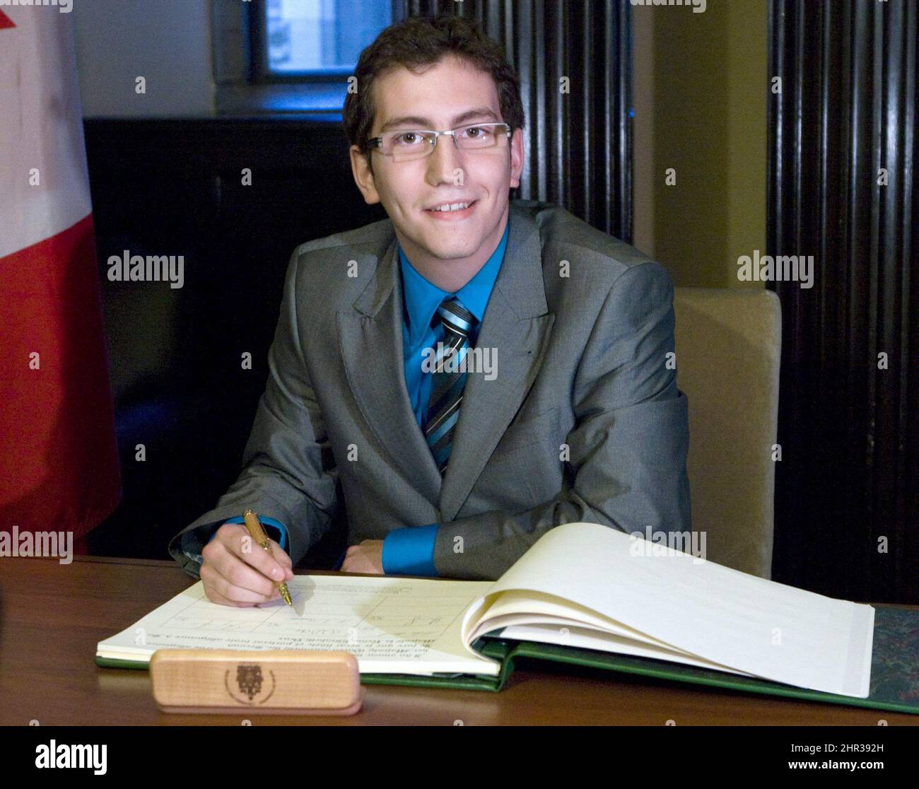 Canada's youngest Member of Parliament, Pierre-Luc Dusseault, poses for ...