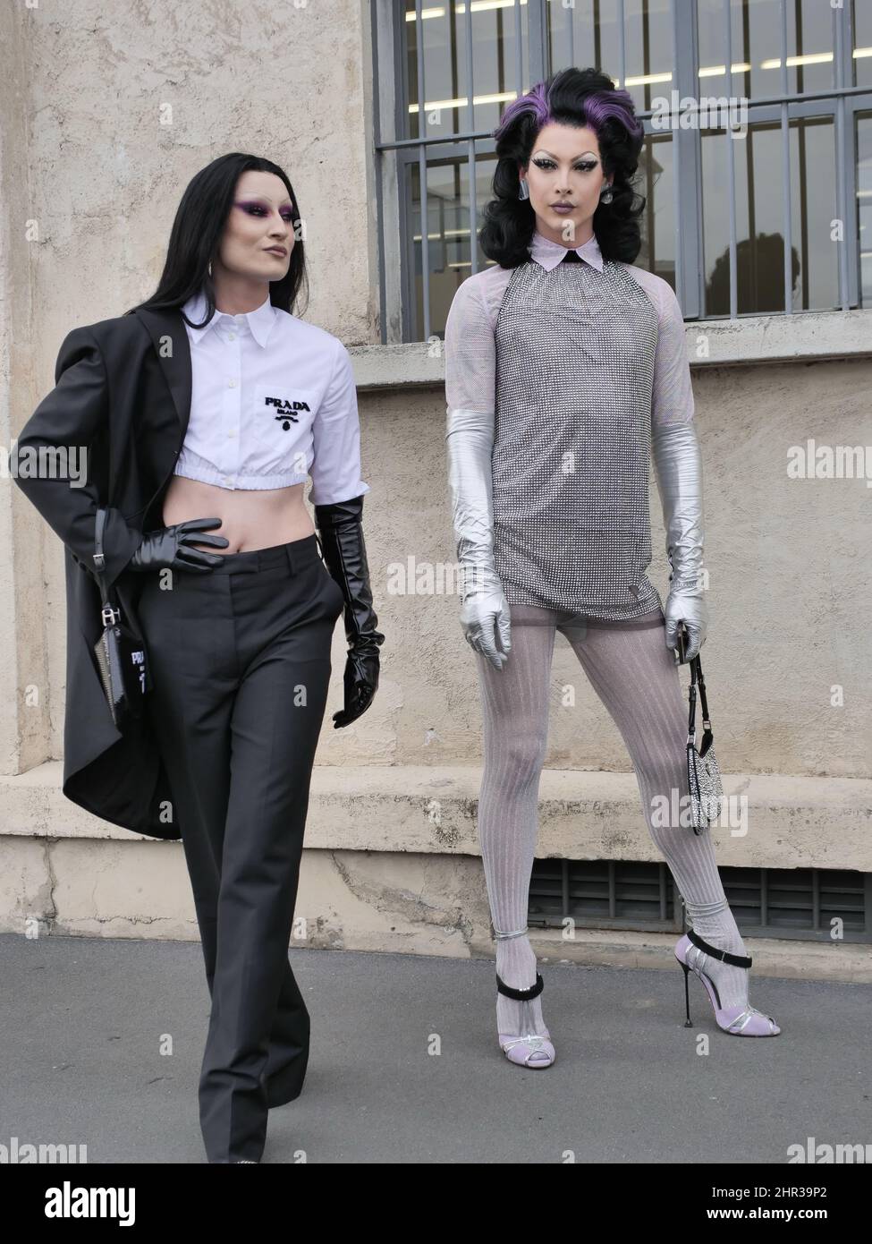 Violet Chachki e Gottmik after Prada fashion show during Milano Fashion ...