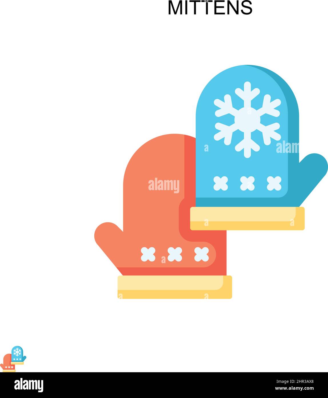 Mittens Simple vector icon. Illustration symbol design template for web ...