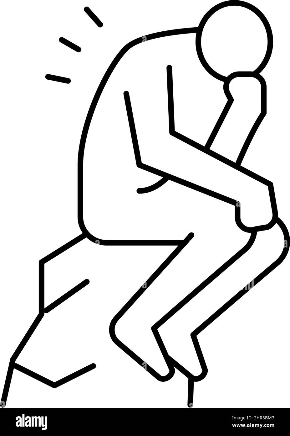 thinker philosophy line icon vector illustration Stock Vector Image ...