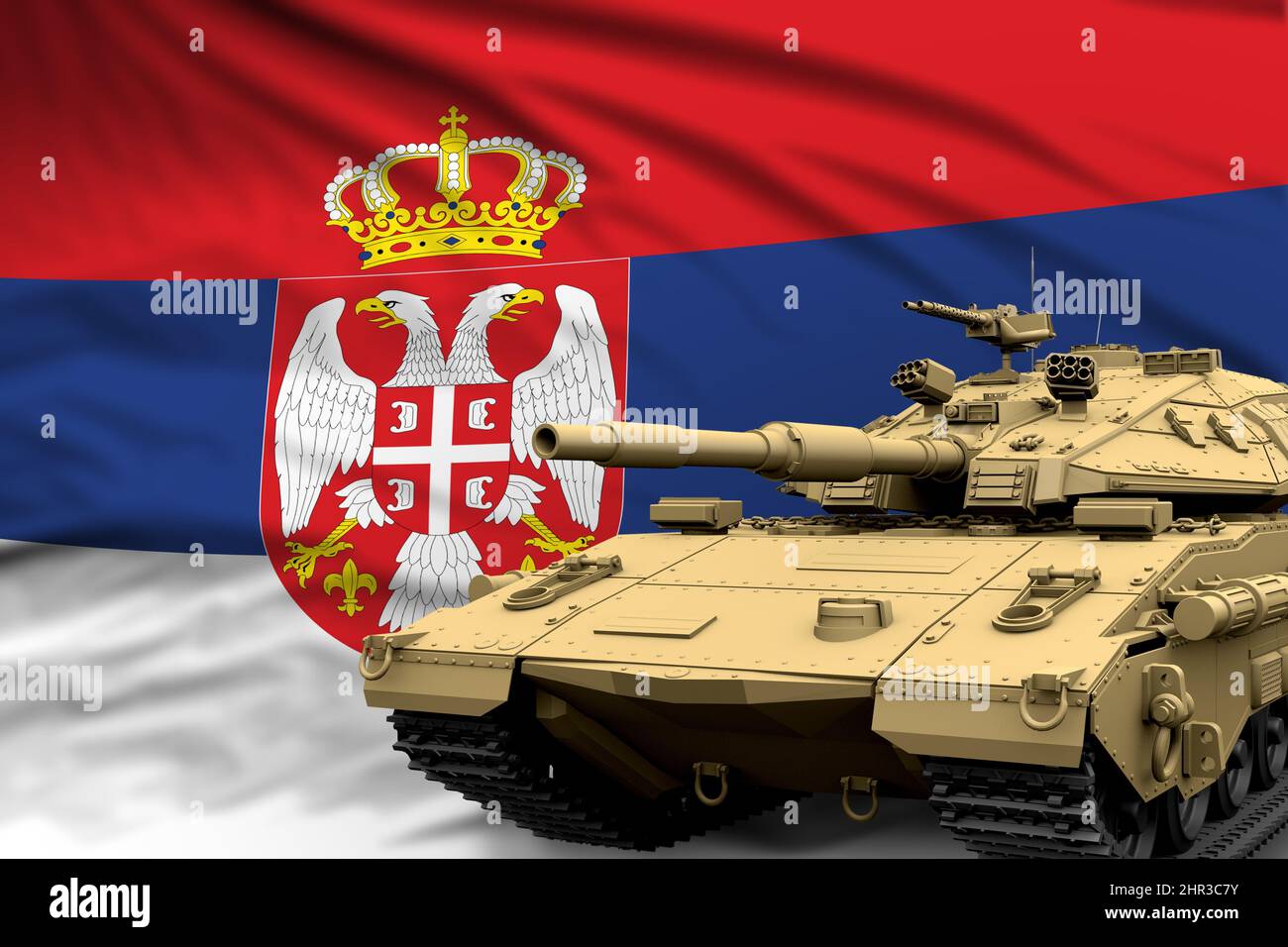 Serbia modern tank with not real design on the flag background - tank ...