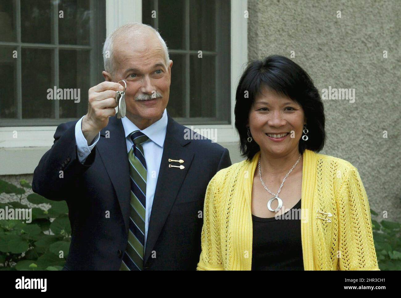 New Democratic Party leader Jack Layton and NDP MP Olivia Chow receive the keys as they arrive ...