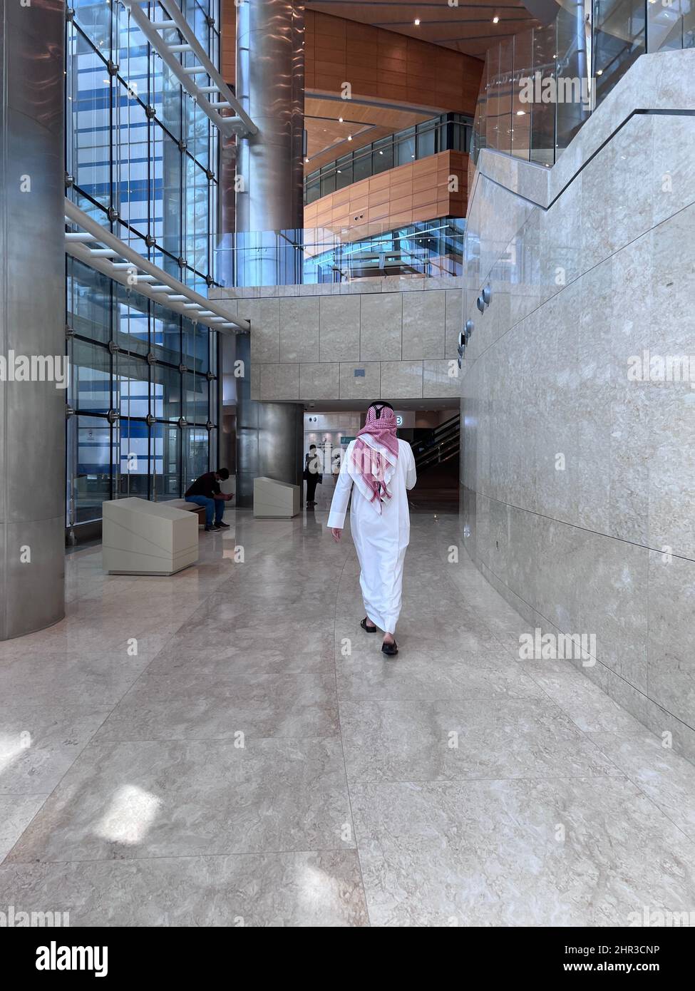 Doha, Qatar - February 01, 2022: Arab Men walking back view. no face ...