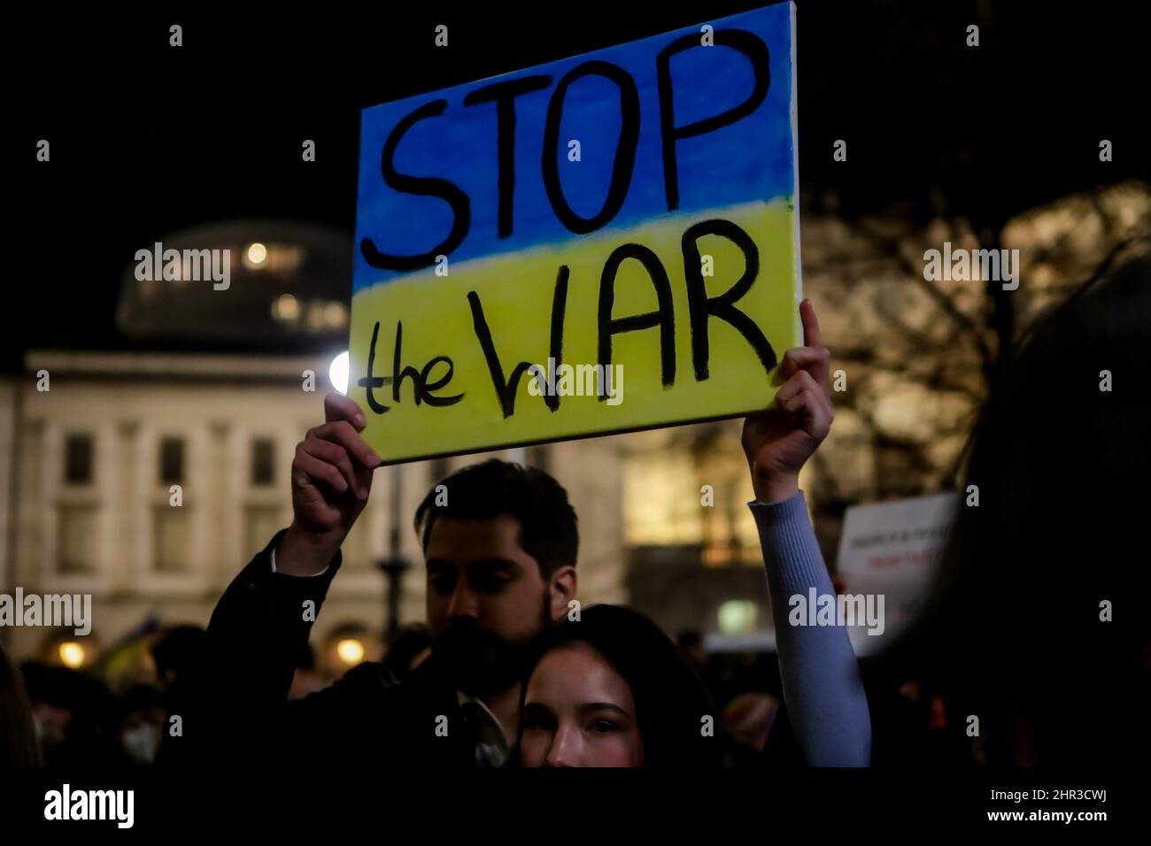 Rally to demonstrate against the Russian military invasion of Ukraine ...