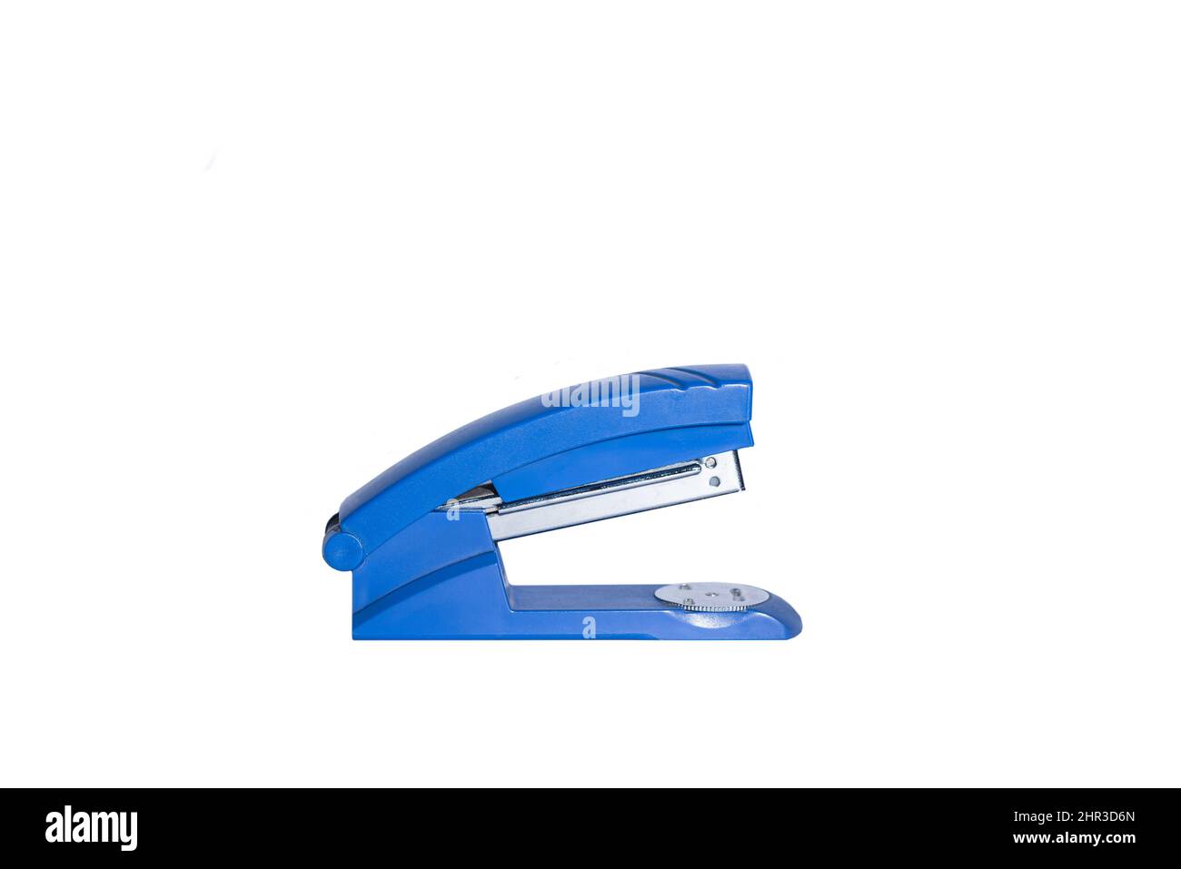 Blue handy stapler isolated on white background Stock Photo - Alamy