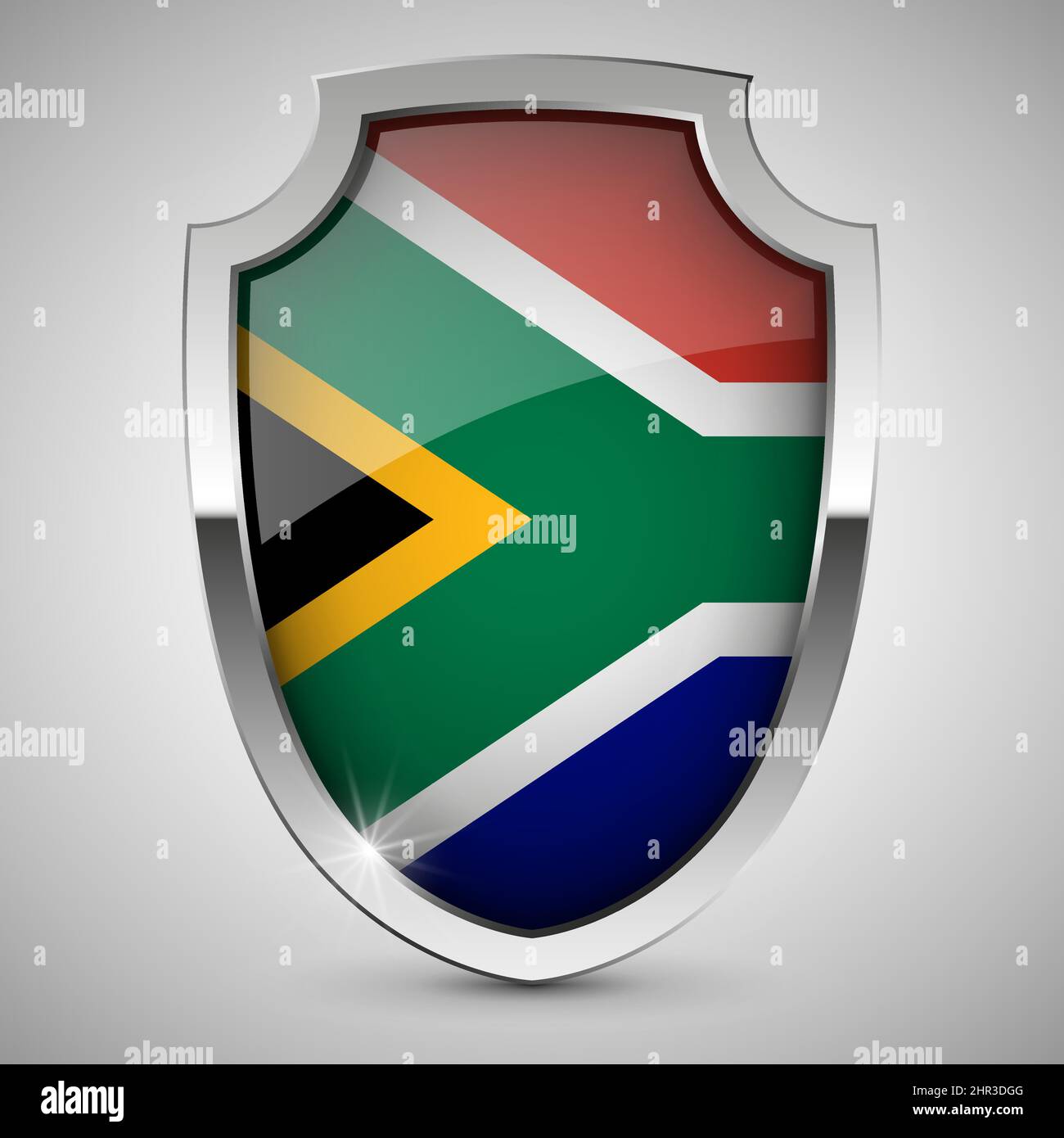 EPS10 Vector Patriotic shield with flag of SouthAfrica. An element of ...