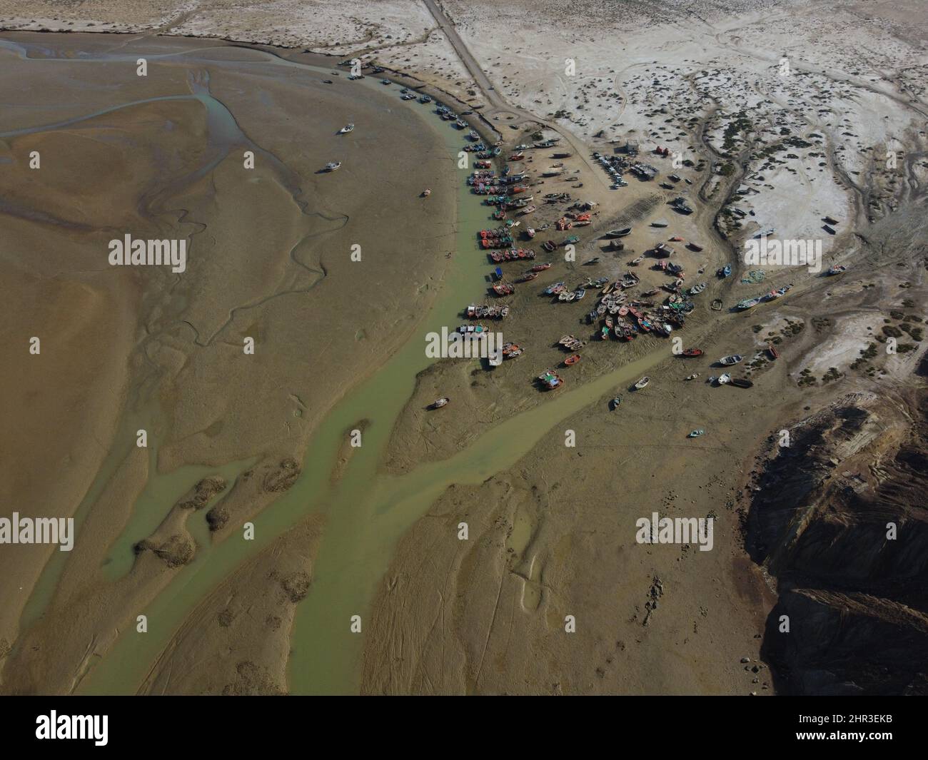 Beautiful Aerial Seascape of Mubarak Village Karachi. Fishing Harbor ...