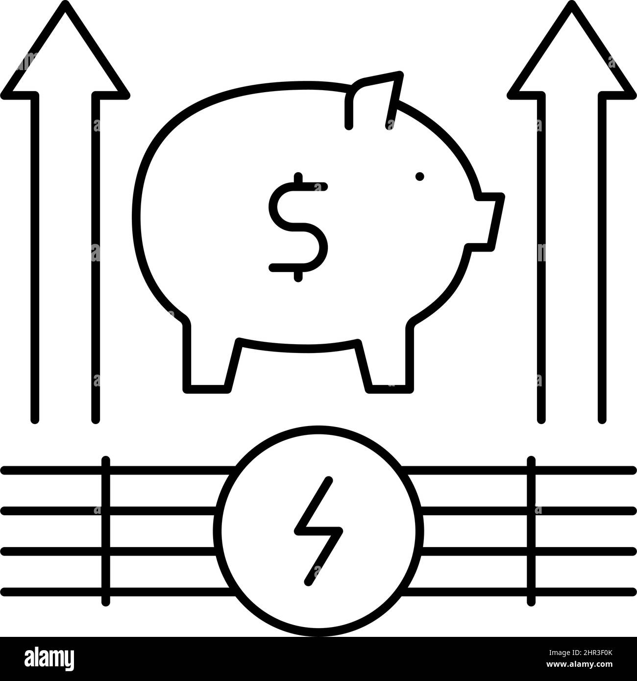growth money energy saving line icon vector illustration Stock Vector ...