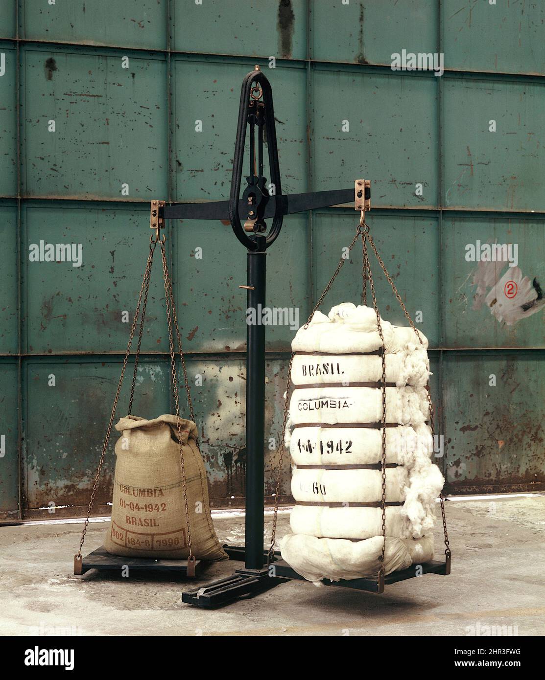 Coffee and Cotton on large weighing scales in an industrial setting ...