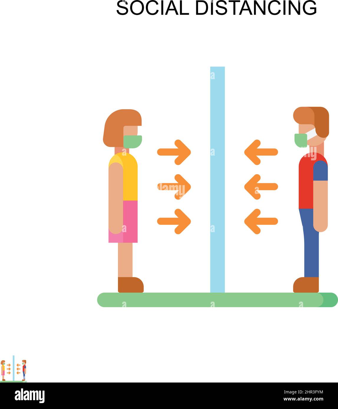 Social distancing Simple vector icon. Illustration symbol design ...