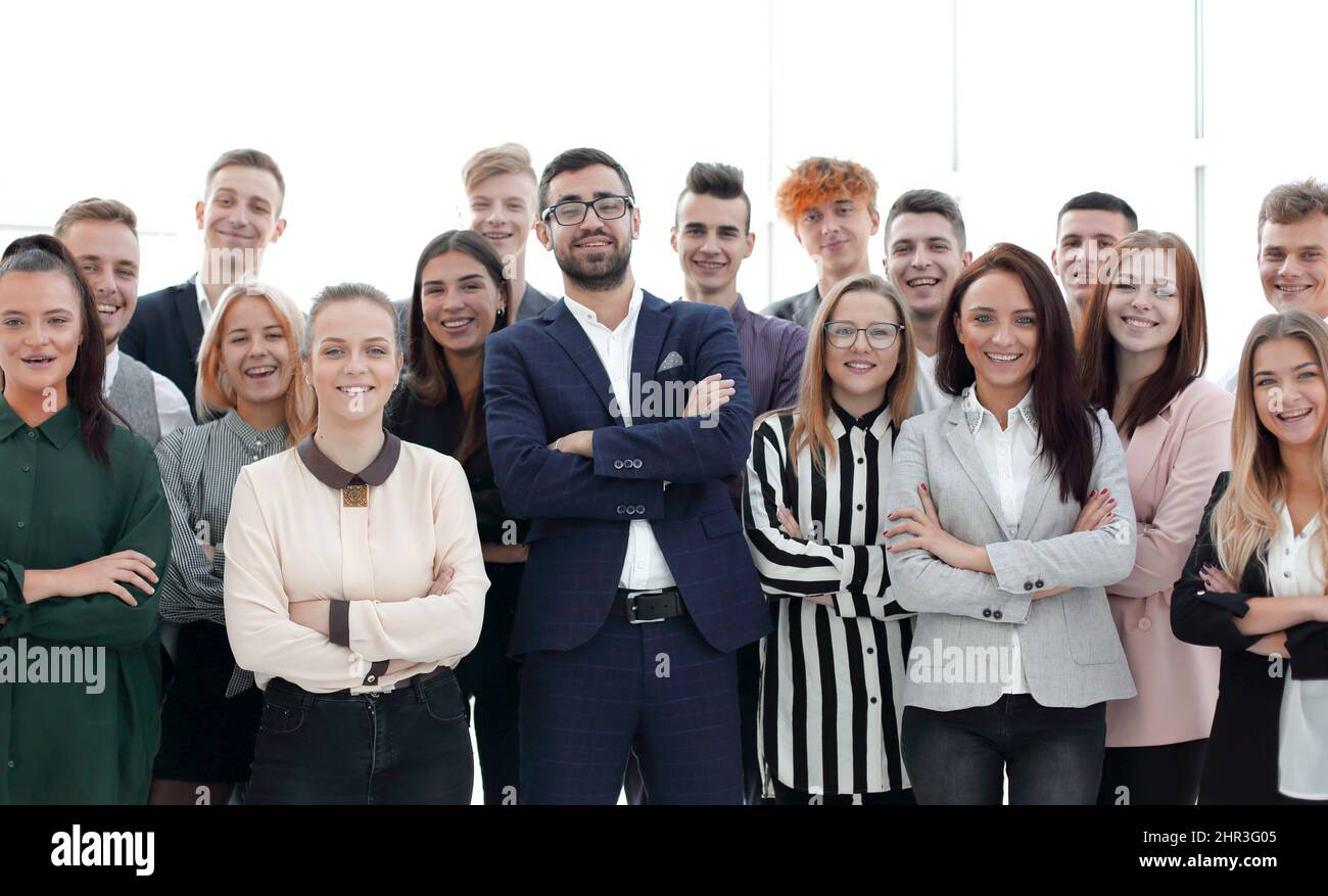 large group of young people standing together Stock Photo - Alamy