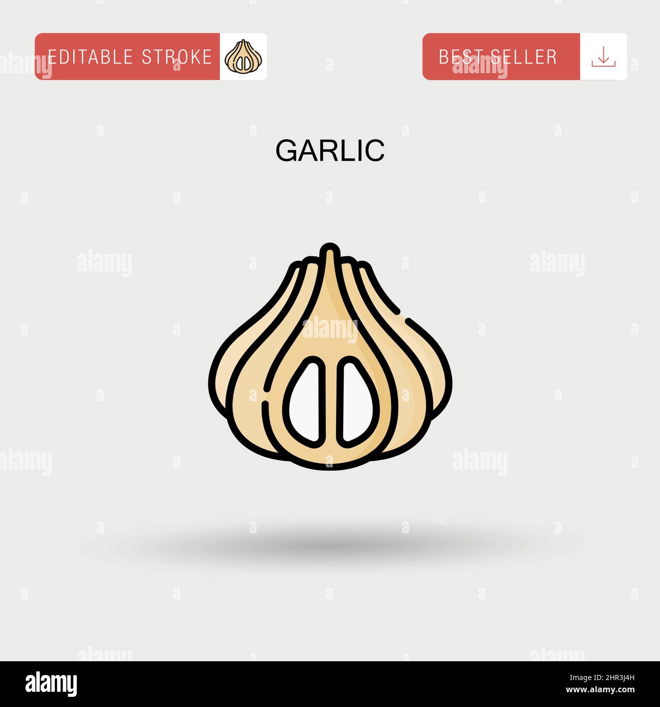 Garlic Simple vector icon Stock Vector Image & Art - Alamy