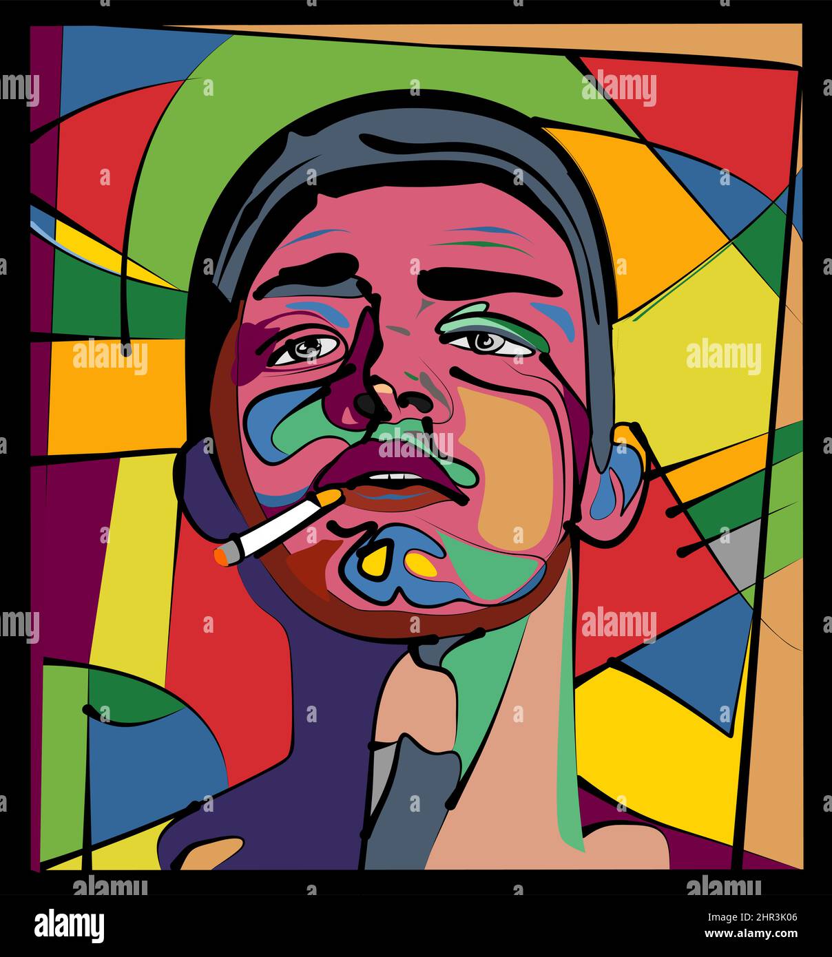 Painter smoking Stock Vector Images - Alamy